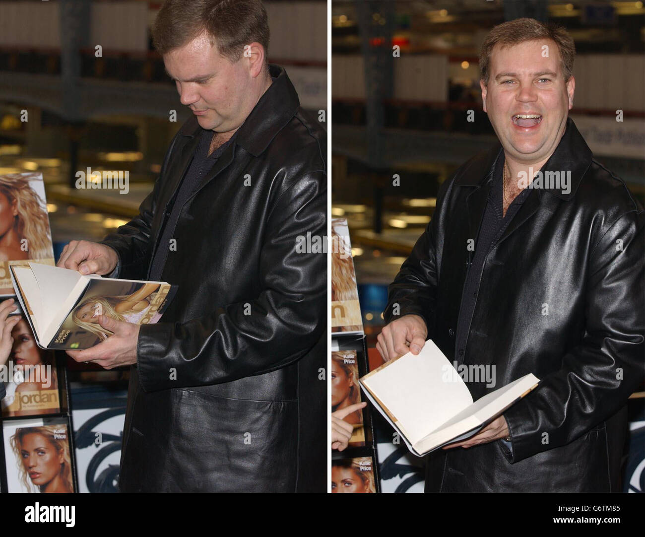 A visitor looks though one of the dummy books of model Jordan's ...