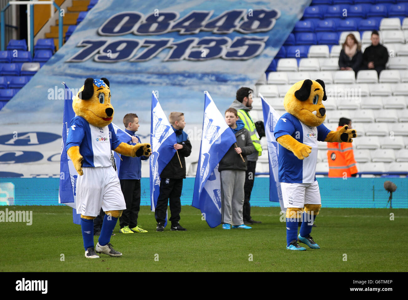 Birmingham City mascots Belle Brummie (left) and Beau Brummie (right ...