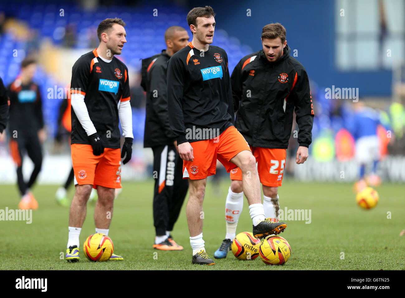 Blackpool's Stephen Dobbie, Jack Robinson and David Goodwillie during ...
