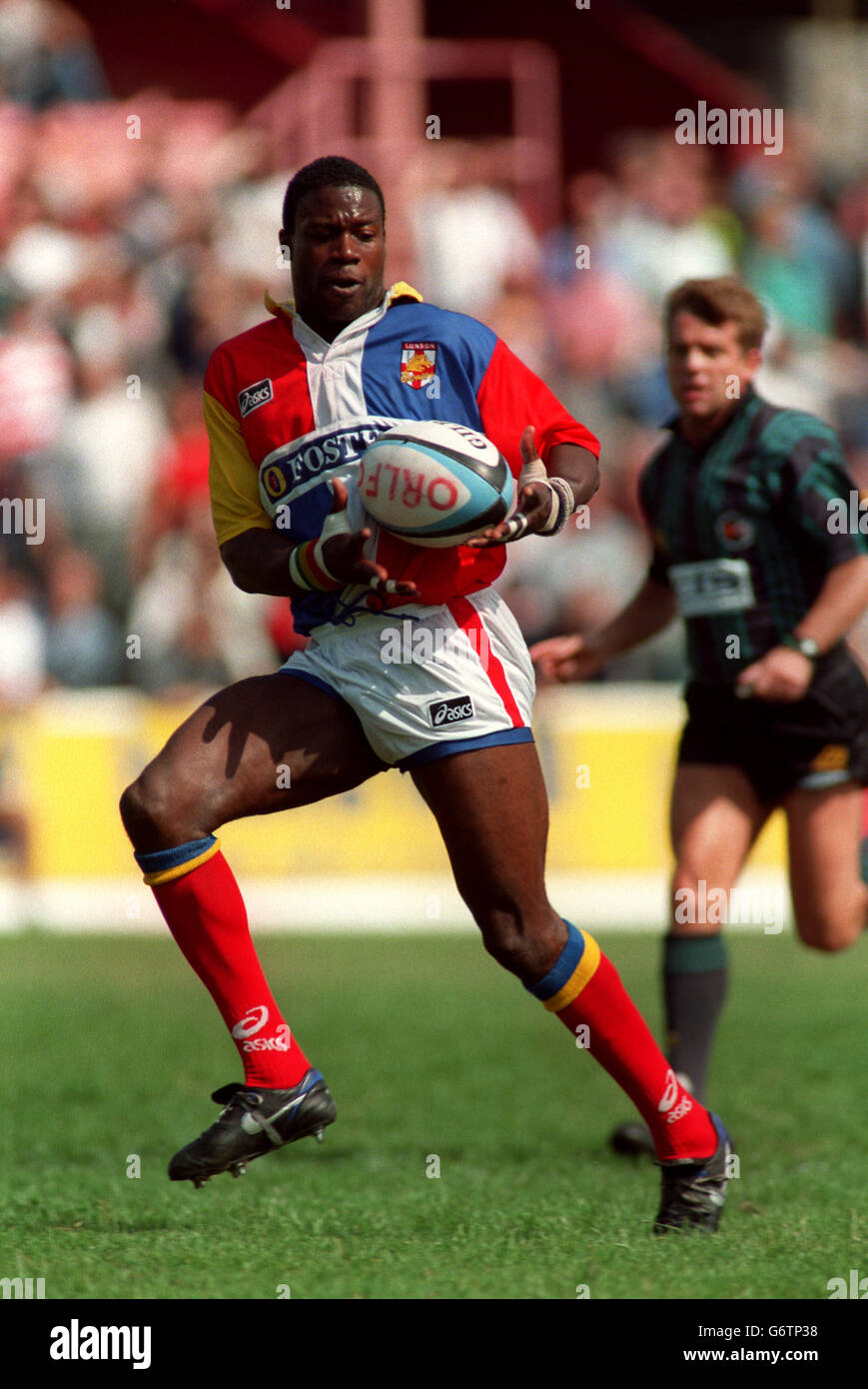 Rugby League, Oldham v London Broncos. Martin Offiah, London Broncos ...