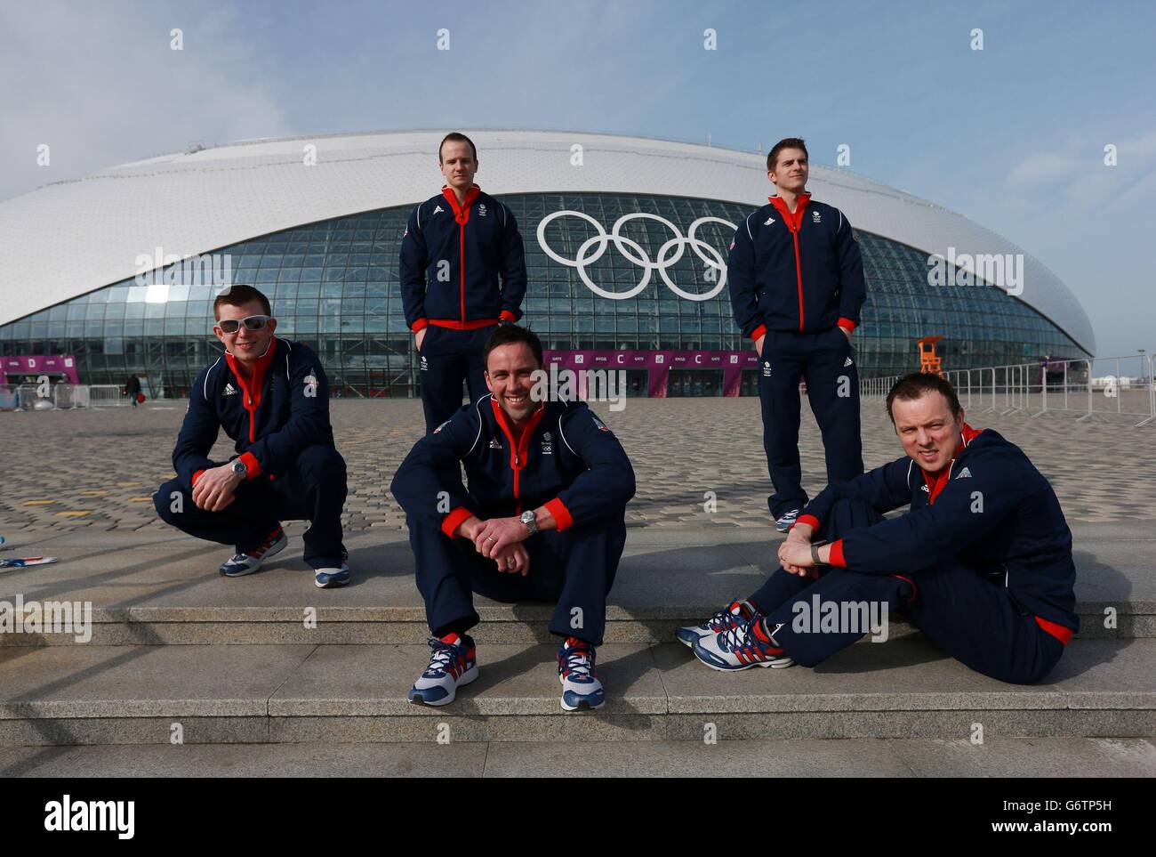 The Men's curling team of (left to right) Greg Drummond, Michael ...