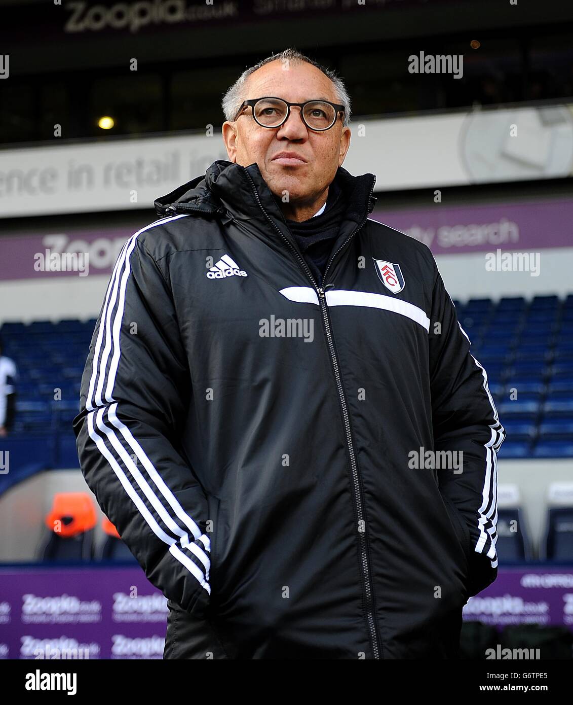 Fulham manager felix magath before the game hi-res stock photography ...