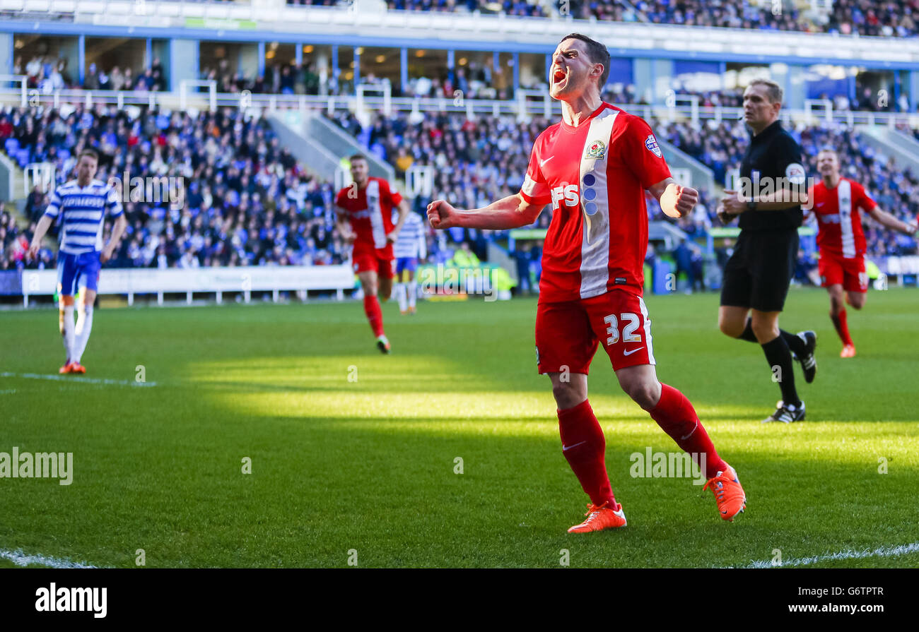 Blackburn Rovers' Craig Conway (32) celebrates his goal against Reading ...