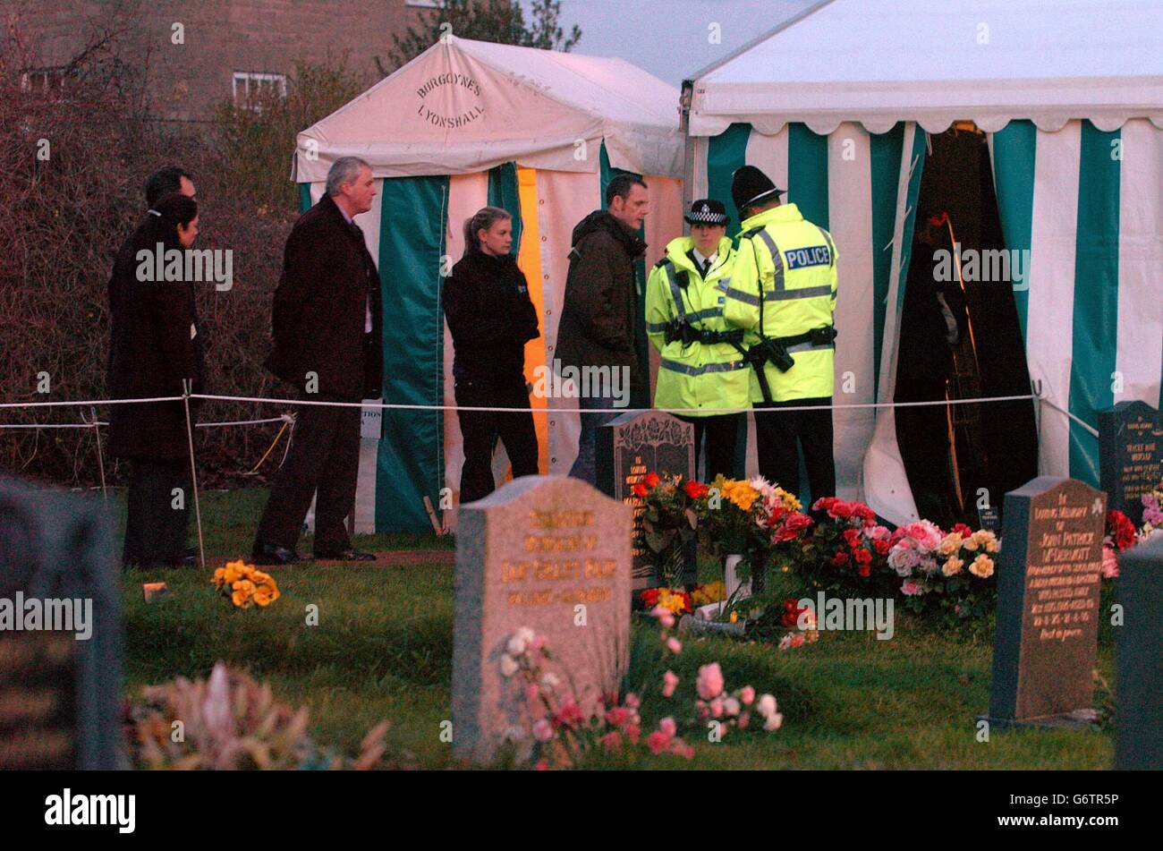 Police activity in the graveyard at St Peter's church in Withington ...