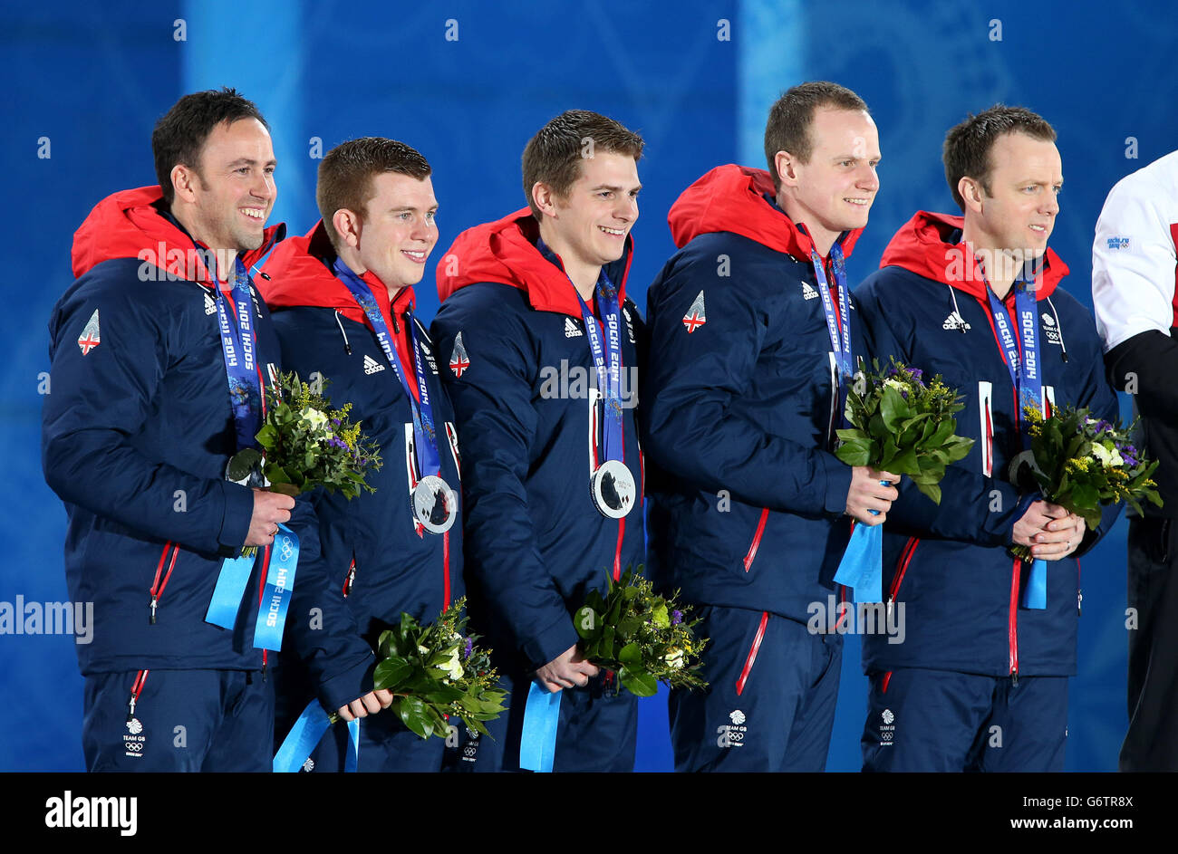 The Men's curling team of (left to right) David Murdoch, Greg Drummond ...