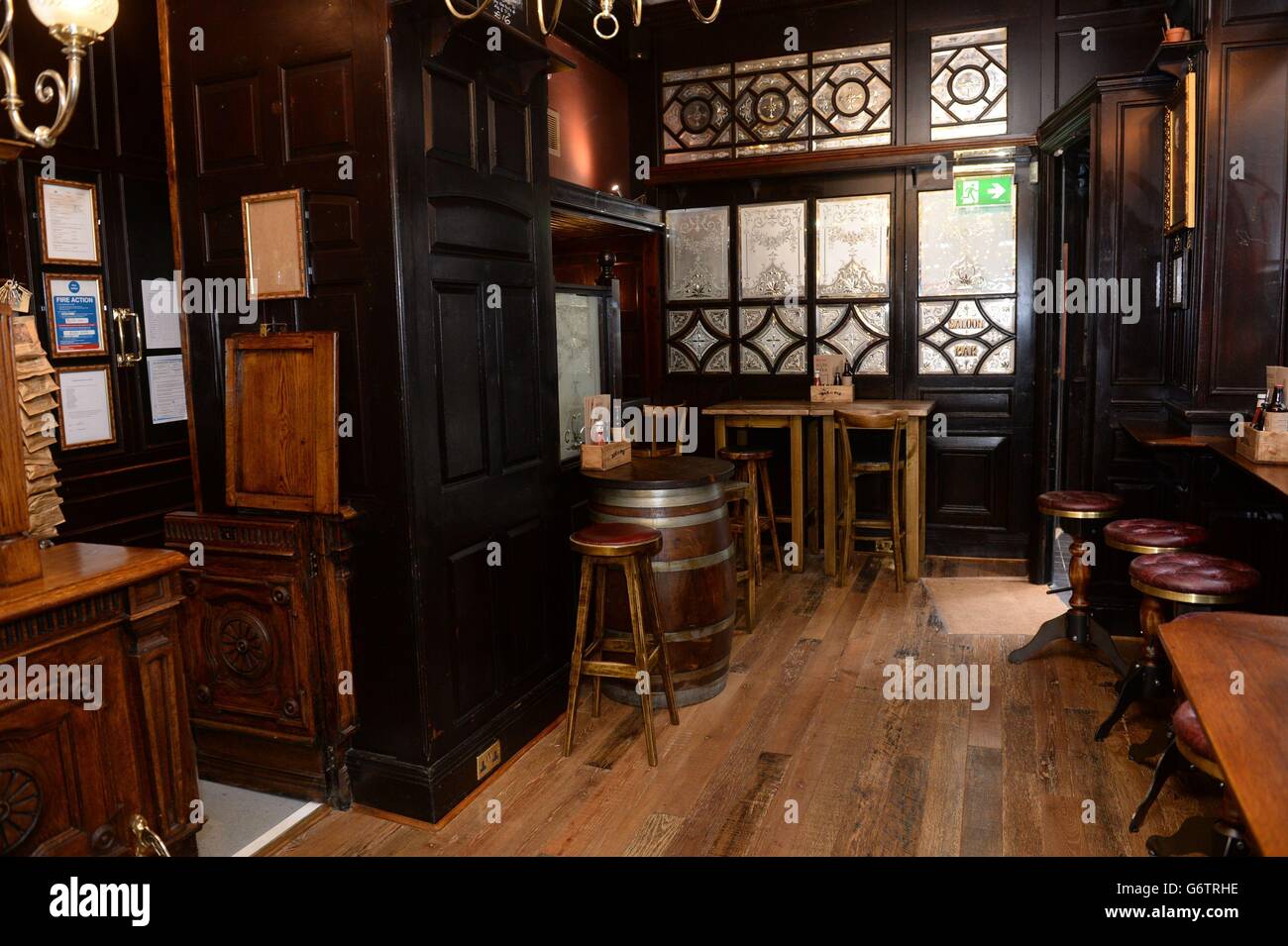 A view of the interior of the Red Lion pub in Whitehall, London, which ...