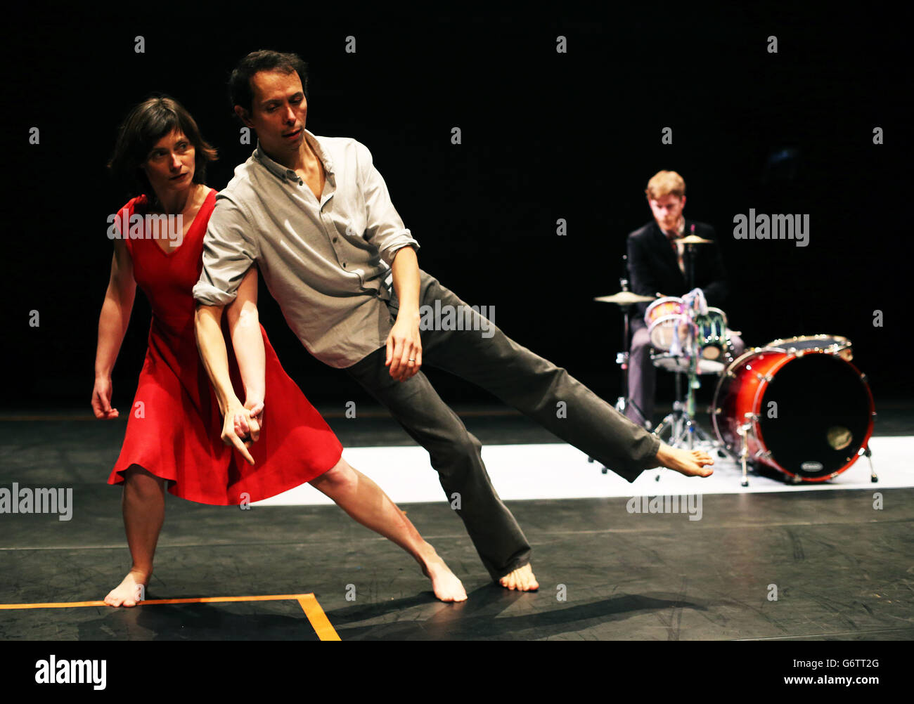 Dancers Liz Roche (left) and Henry Montes (centre) from Irish dance ...