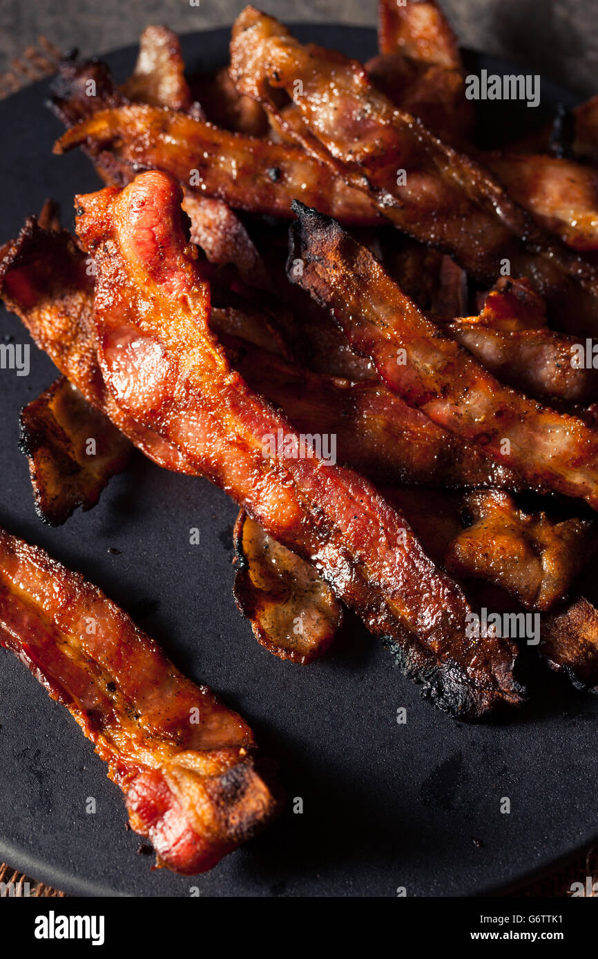 Greasy Hot Grilled Bacon Ready to Eat Stock Photo - Alamy