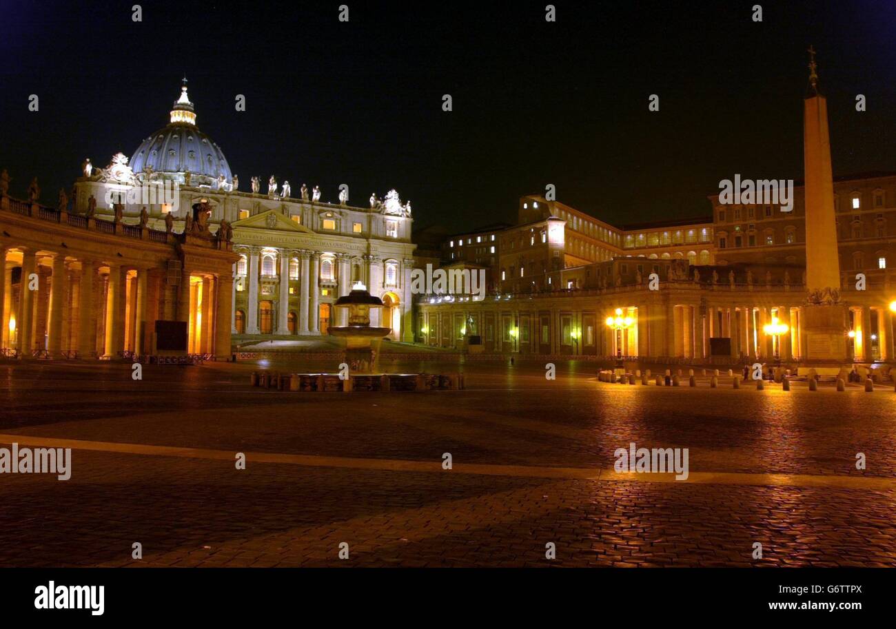 St Peter's Square in Rome. St Peter's square in Rome looking towards ...