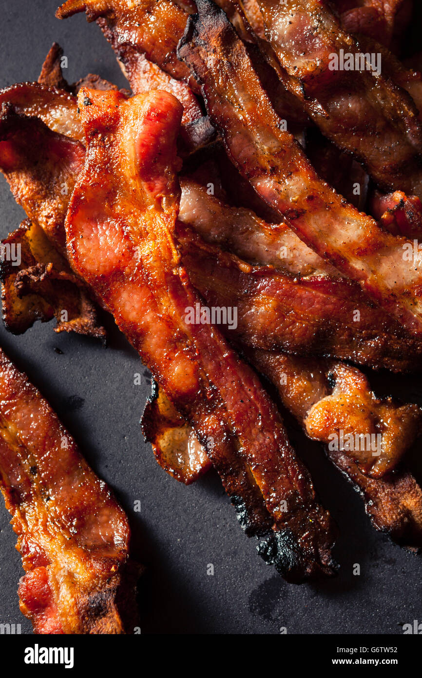 Greasy Hot Grilled Bacon Ready to Eat Stock Photo - Alamy