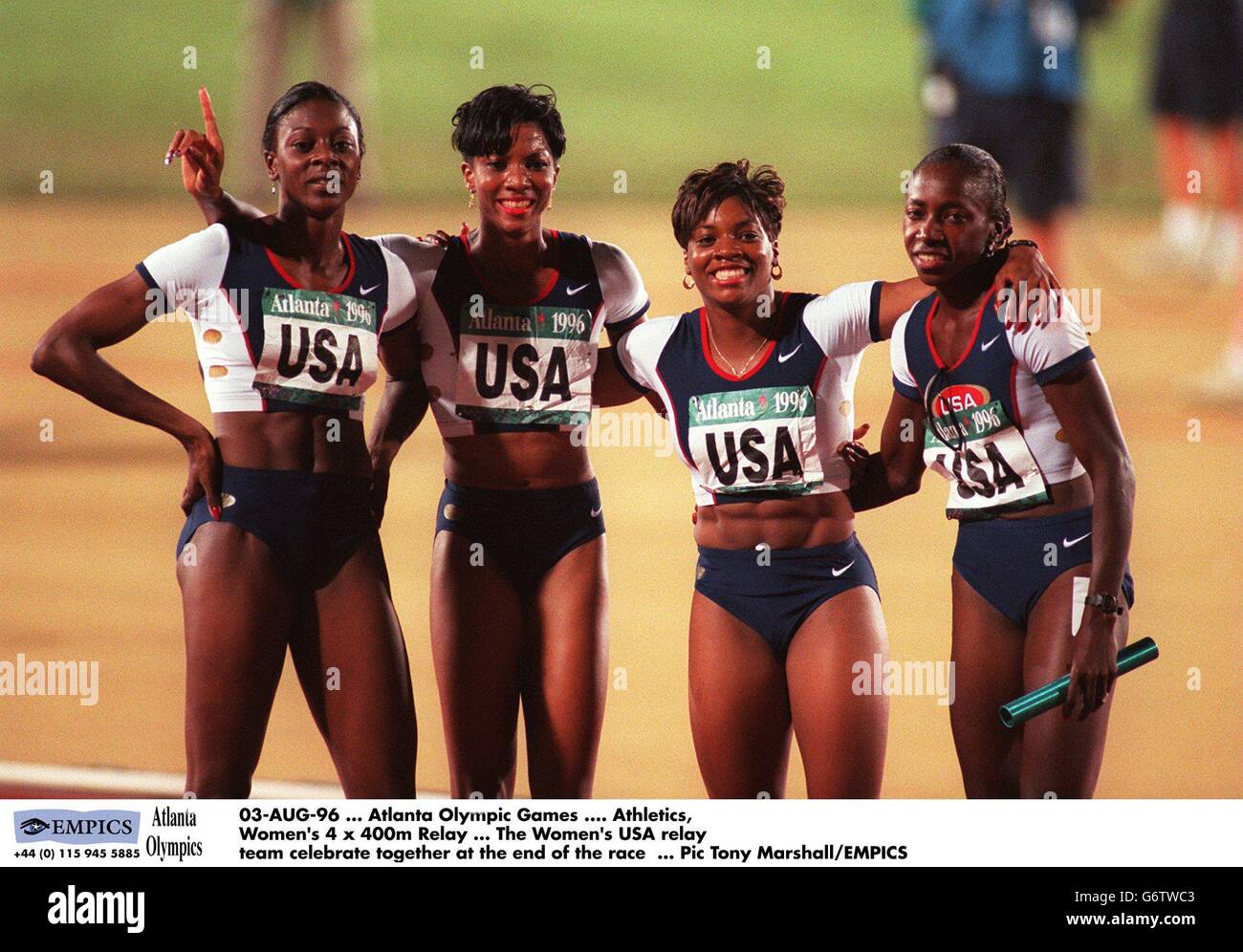 Atlanta Olympic Games .... Athletics, Women's 4 x 400m Relay Stock ...