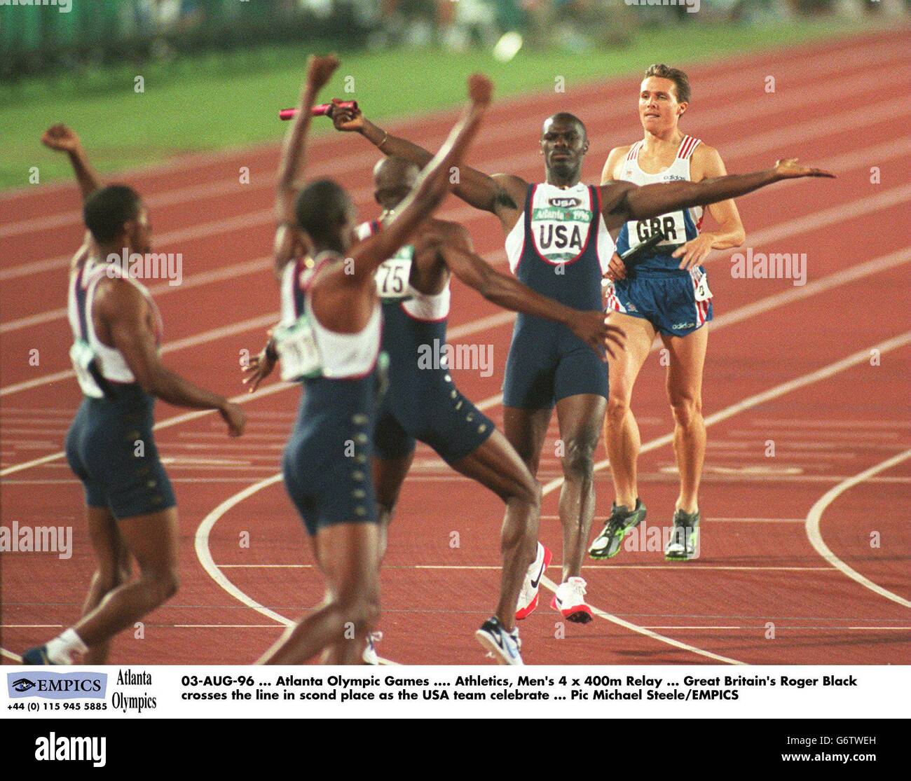 03-AUG-96. Atlanta Olympic Games. Athletics, Men's 4 x 400m Relay ...