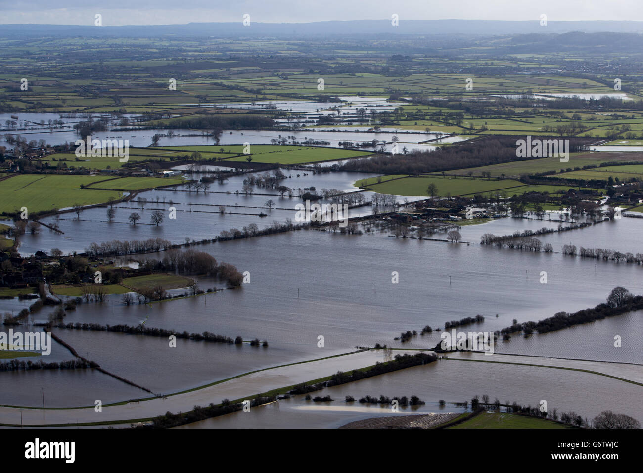 Aerial flooding somerset levels hi-res stock photography and images - Alamy