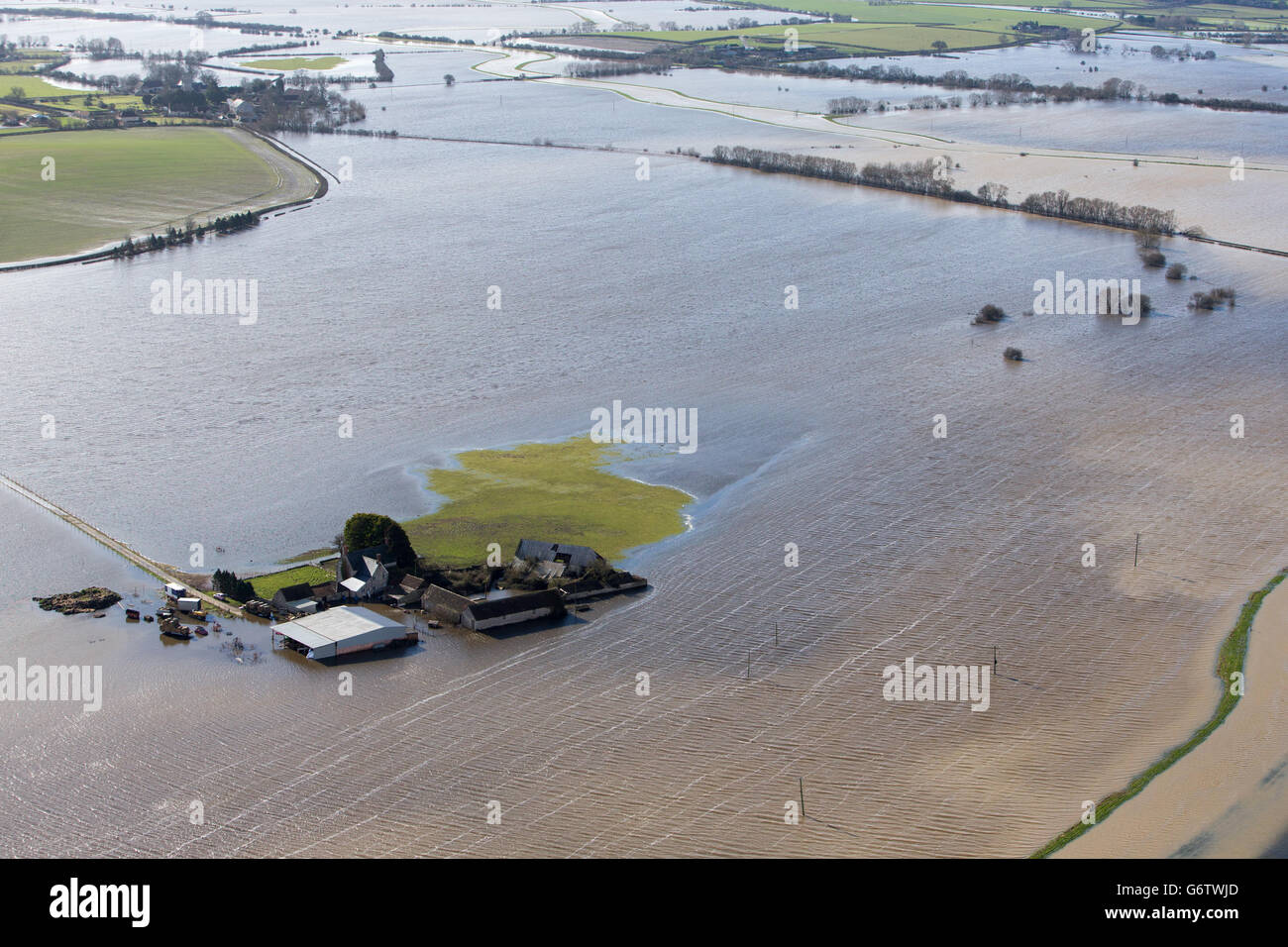 Aerial Flooding Somerset Levels High Resolution Stock Photography and ...