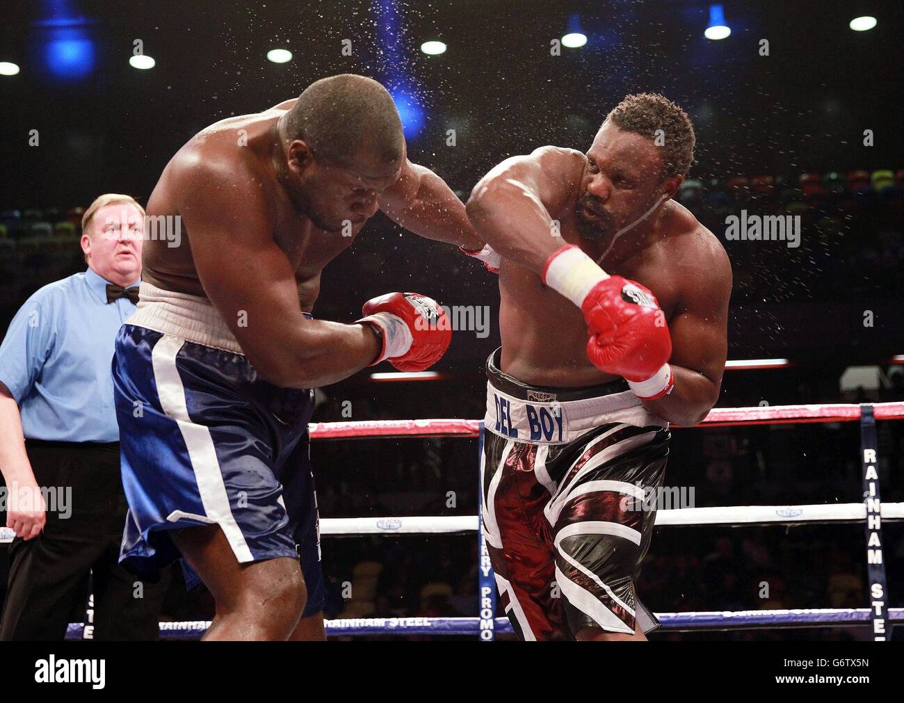 Dereck Chisora (right) and Kevin Johnson during the WBO and WBA ...