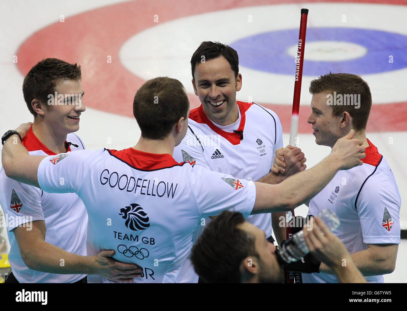 Great Britain's skip David Murdoch celebrates with his team of Scott ...