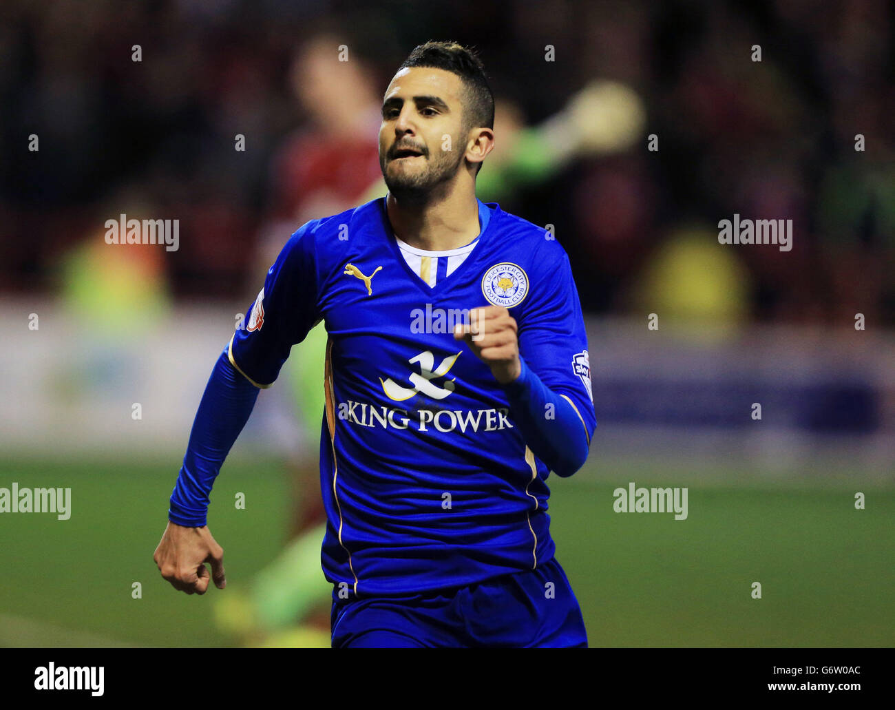 Leicester City's Riyad Mahrez (left) scores his sides second goal ...