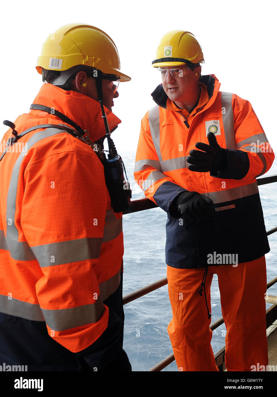 Prime Minister David Cameron (right) during a visit to the BP Etap ...