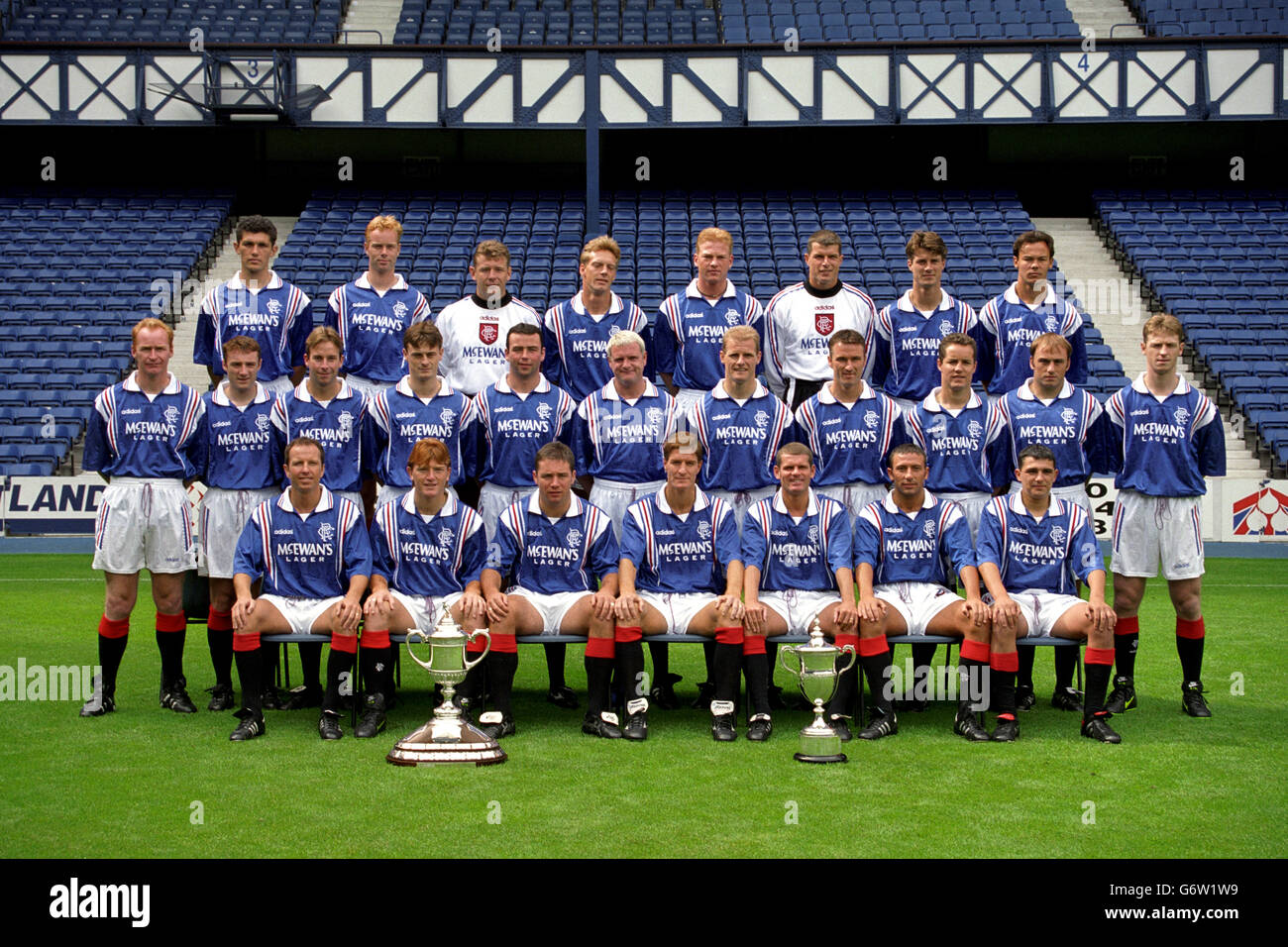 Glasgow Rangers team with the Scottish Challenge and Scottish League ...