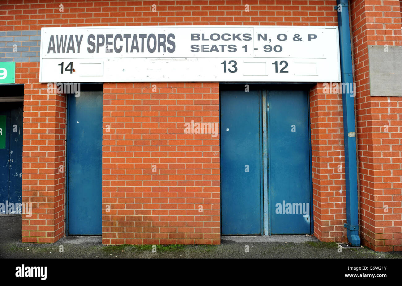 Away spectators turnstile entrance at rochdales spotland stadium hi-res ...