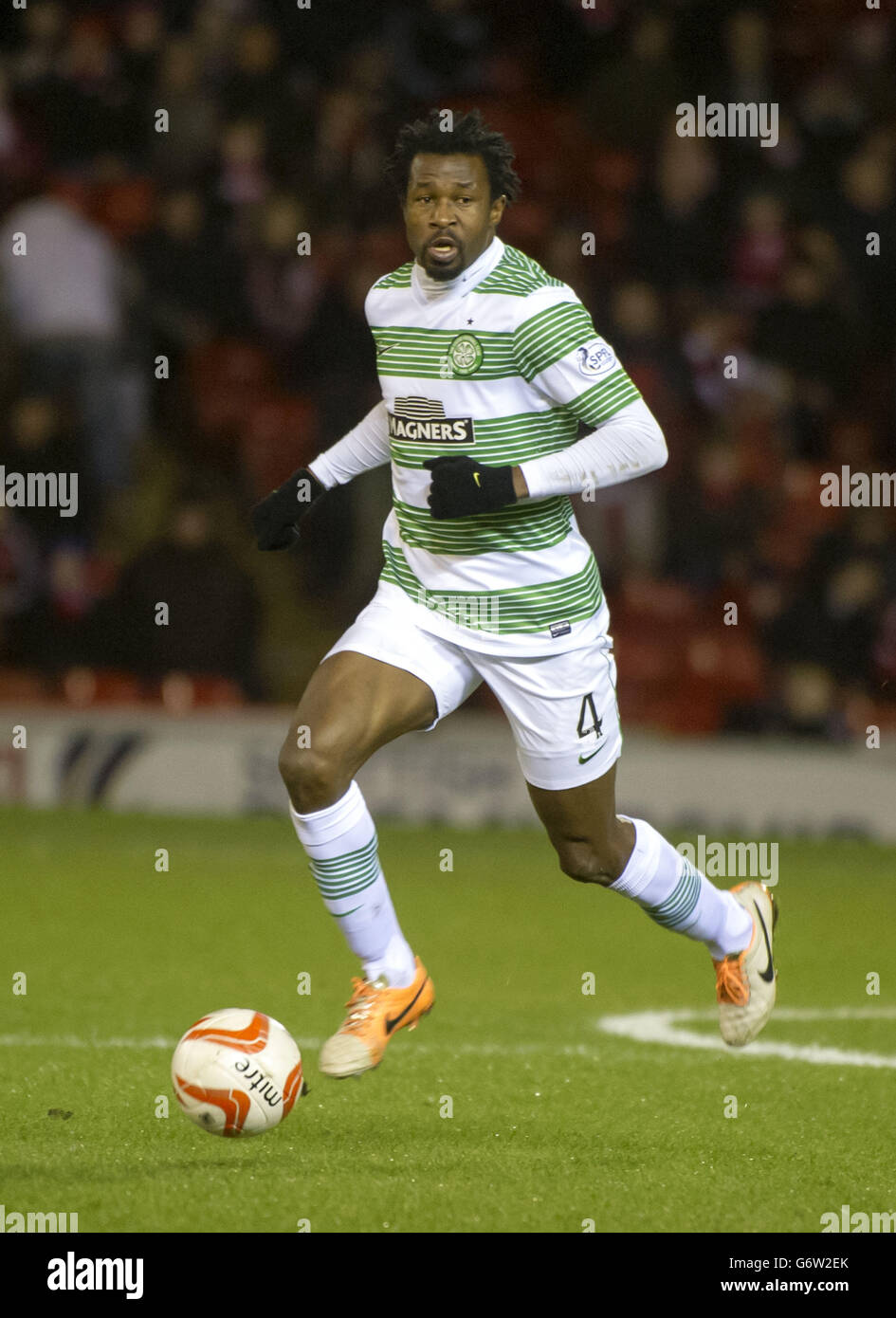 Efe Ambrose in action during the Scottish Premier League match at ...