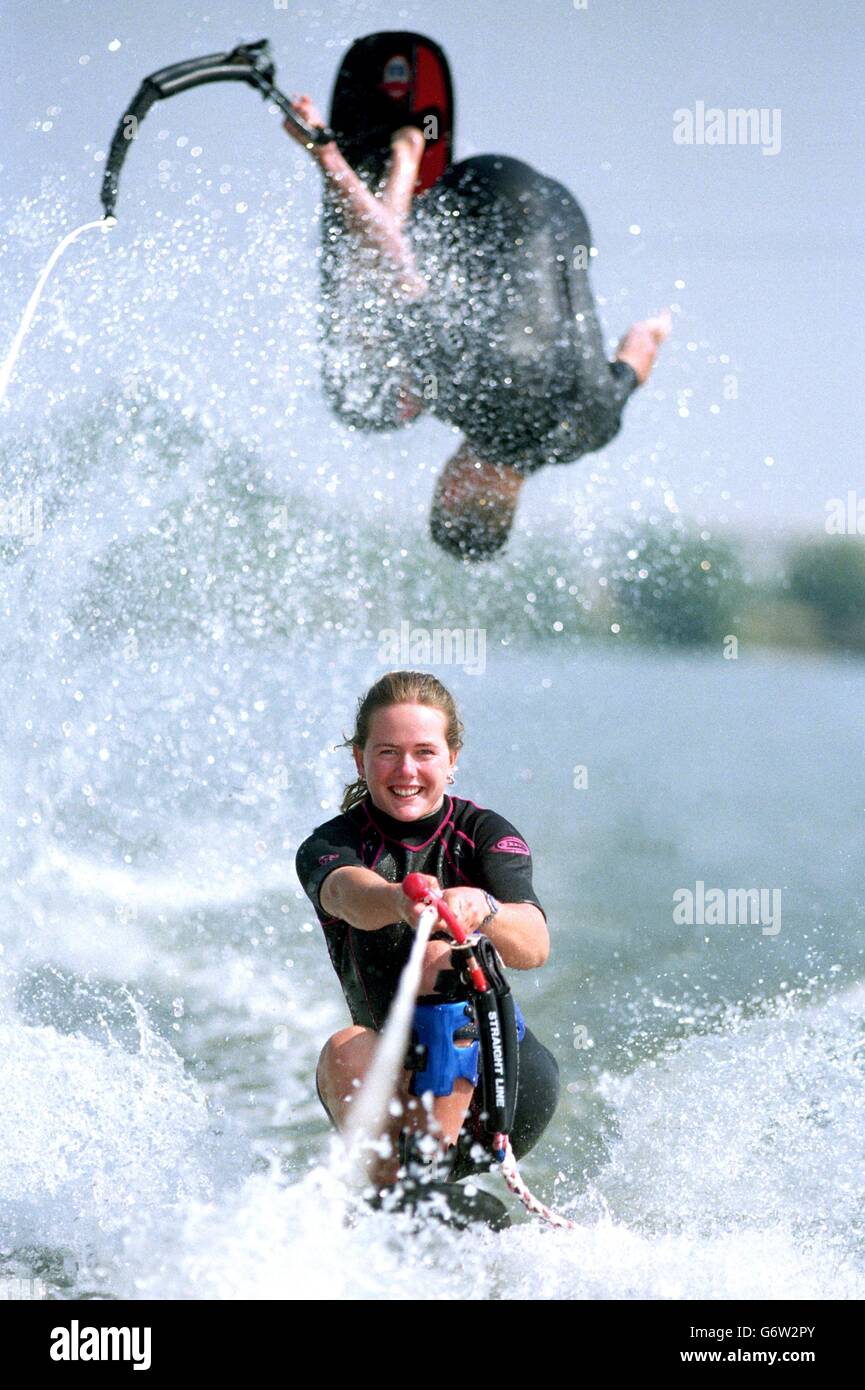 15-AUG-96, British Waterskiing champions Sarah Gutty Saunt and Jason ...