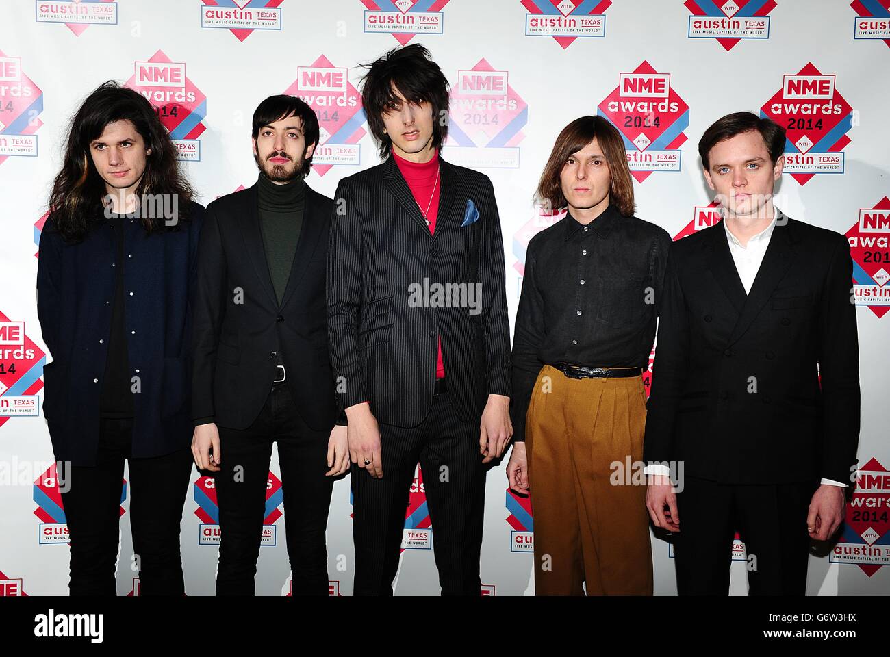 The Horrors arriving for the 2014 NME Awards, at Brixton Academy ...