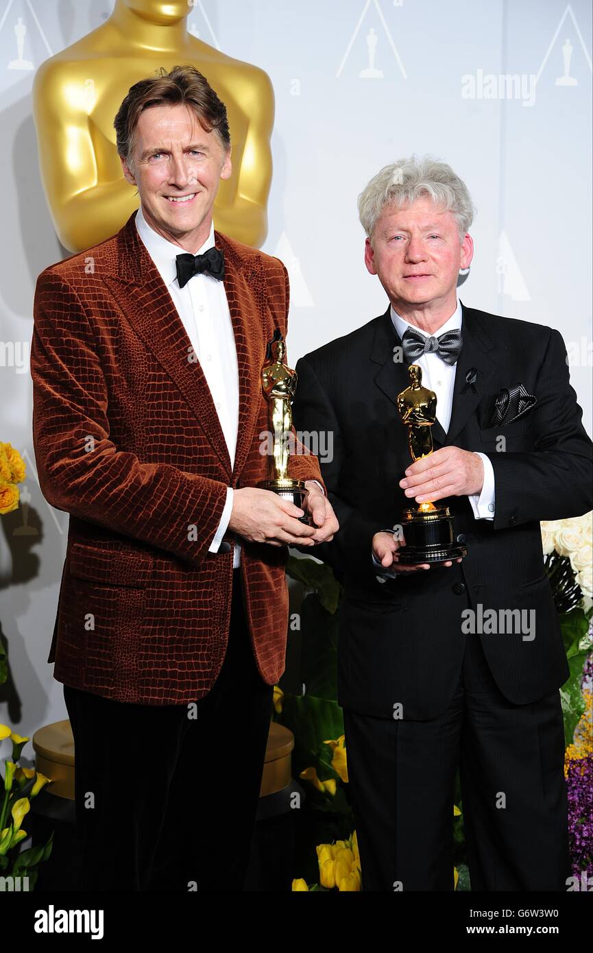 Malcolm CLarke and Nicholas Reed in the press room with their awards ...