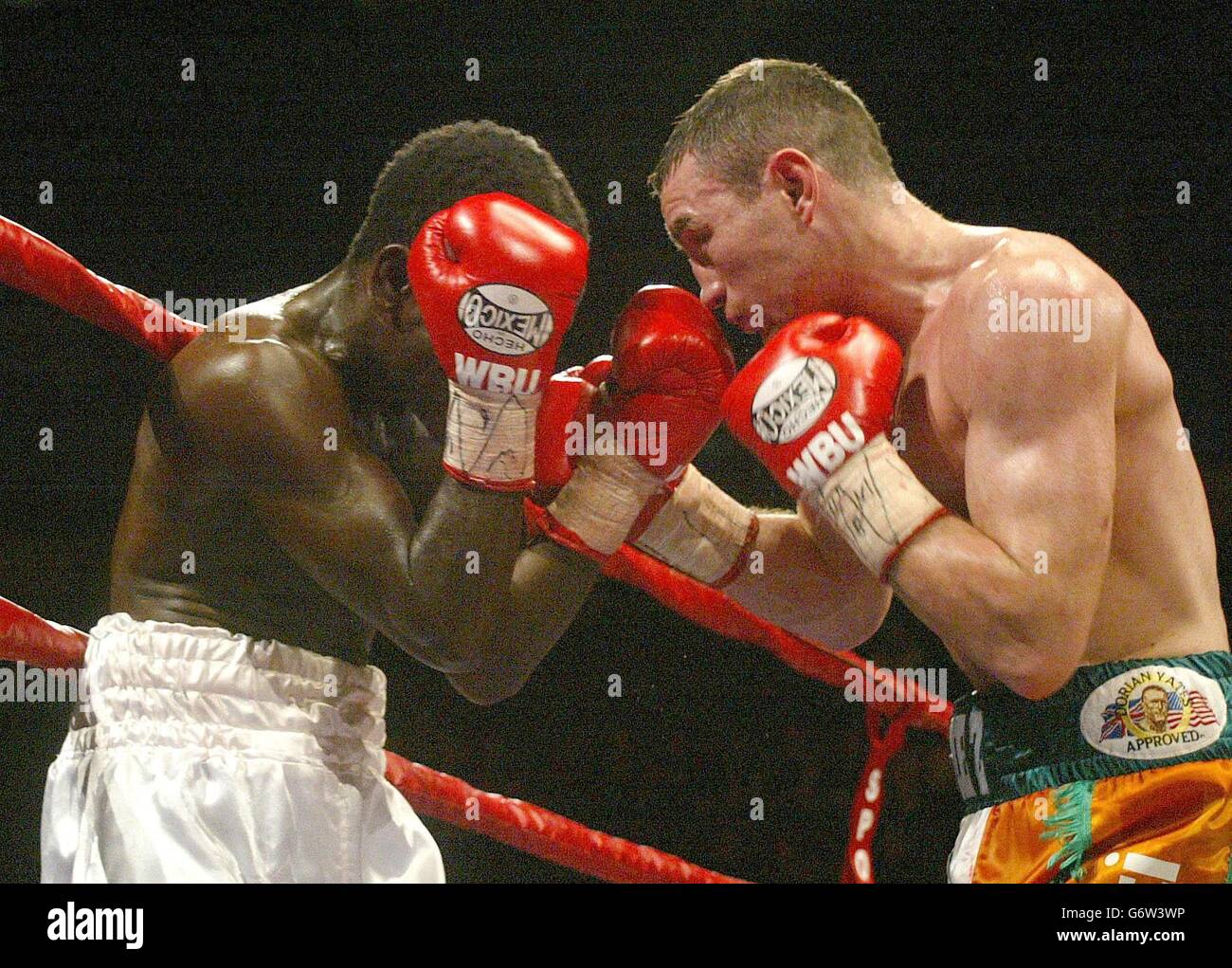 Sport boxing action michael gomez ben odamattey hi-res stock ...