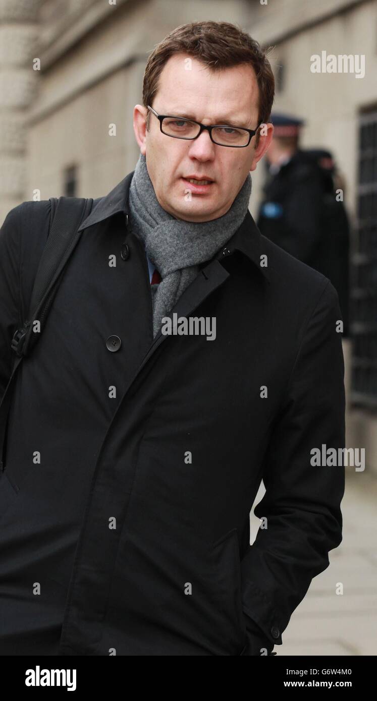 Arriving at the Old Bailey Andrew Coulson for the Hacking trial Stock ...