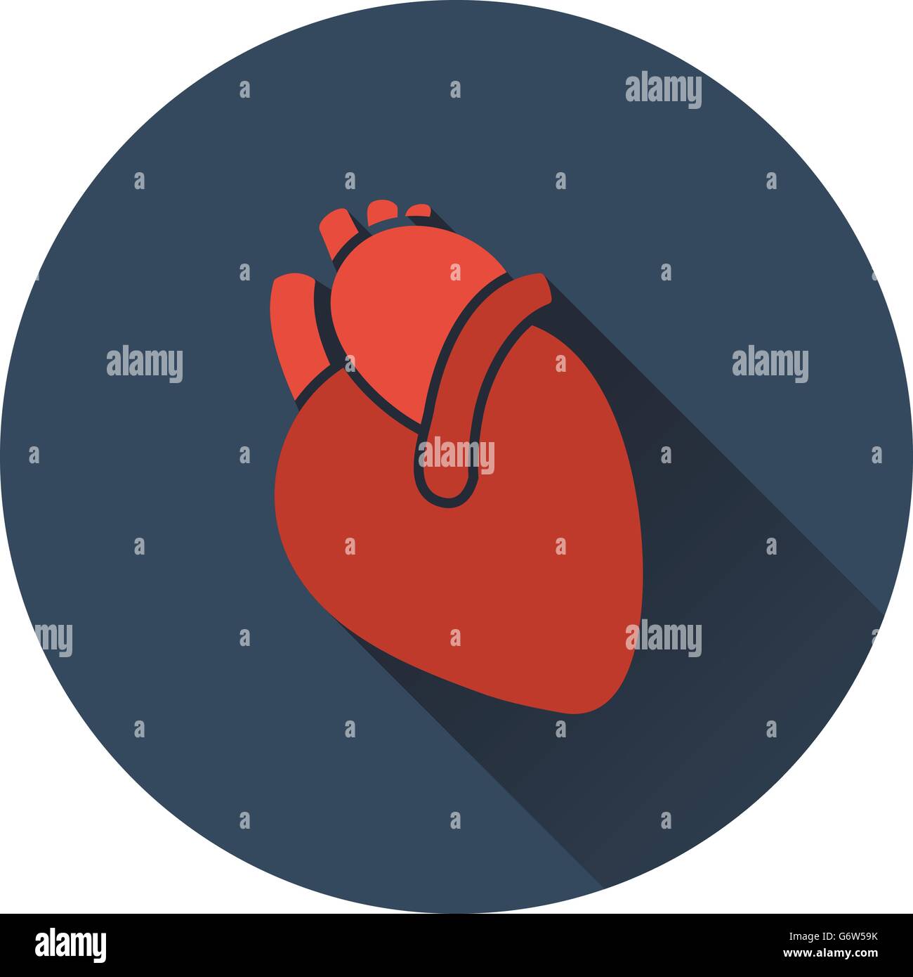 Human heart icon. Flat color design. Vector illustration Stock Vector ...