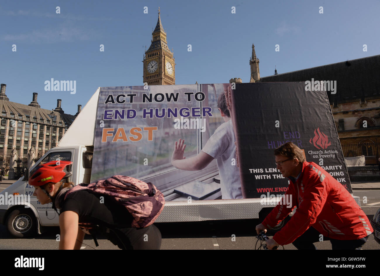 A giant billboard inviting the public to fast in solidarity with ...