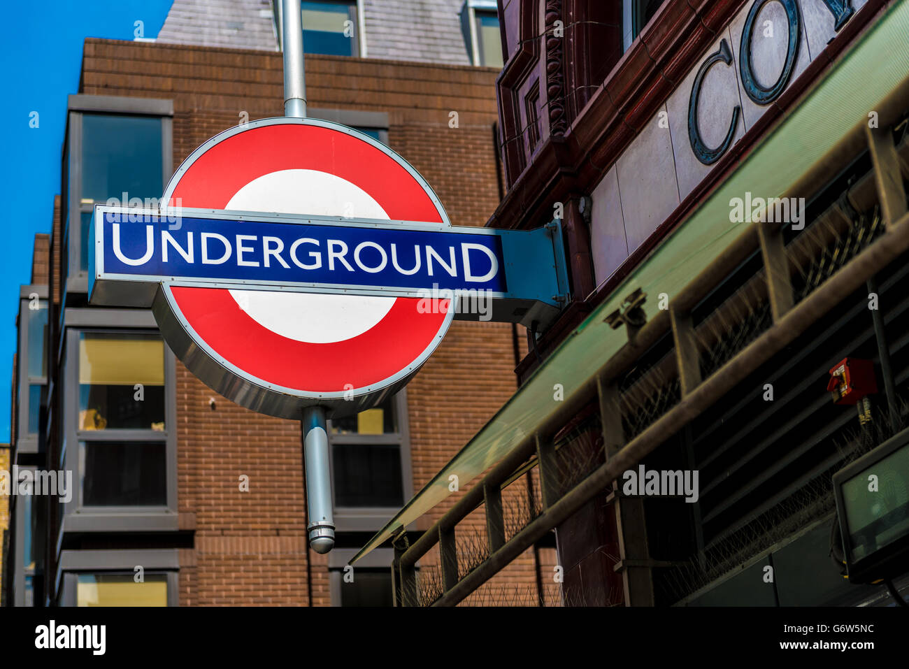 London Underground sign outside Covent Garden tube station in London ...