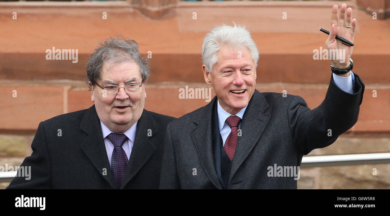 Former US President Bill Clinton with former SDLP leader John Hume ...