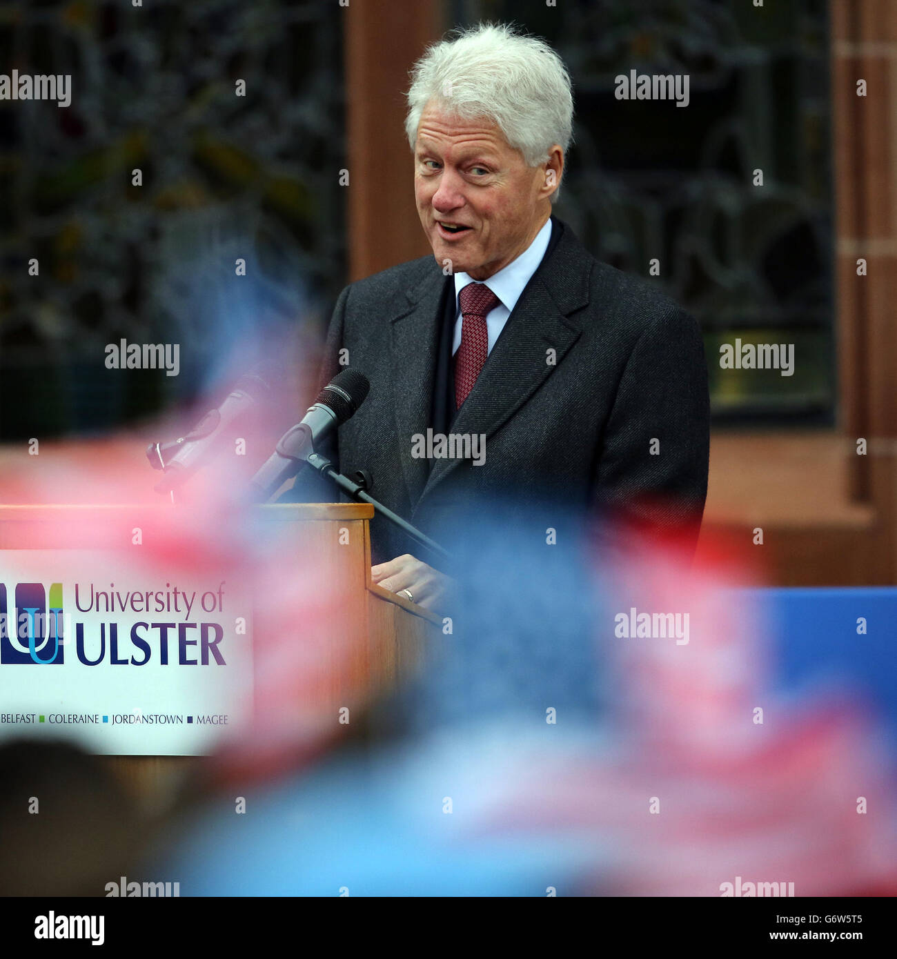 Former US President Bill Clinton speaks at the Guildhall in Londonderry ...