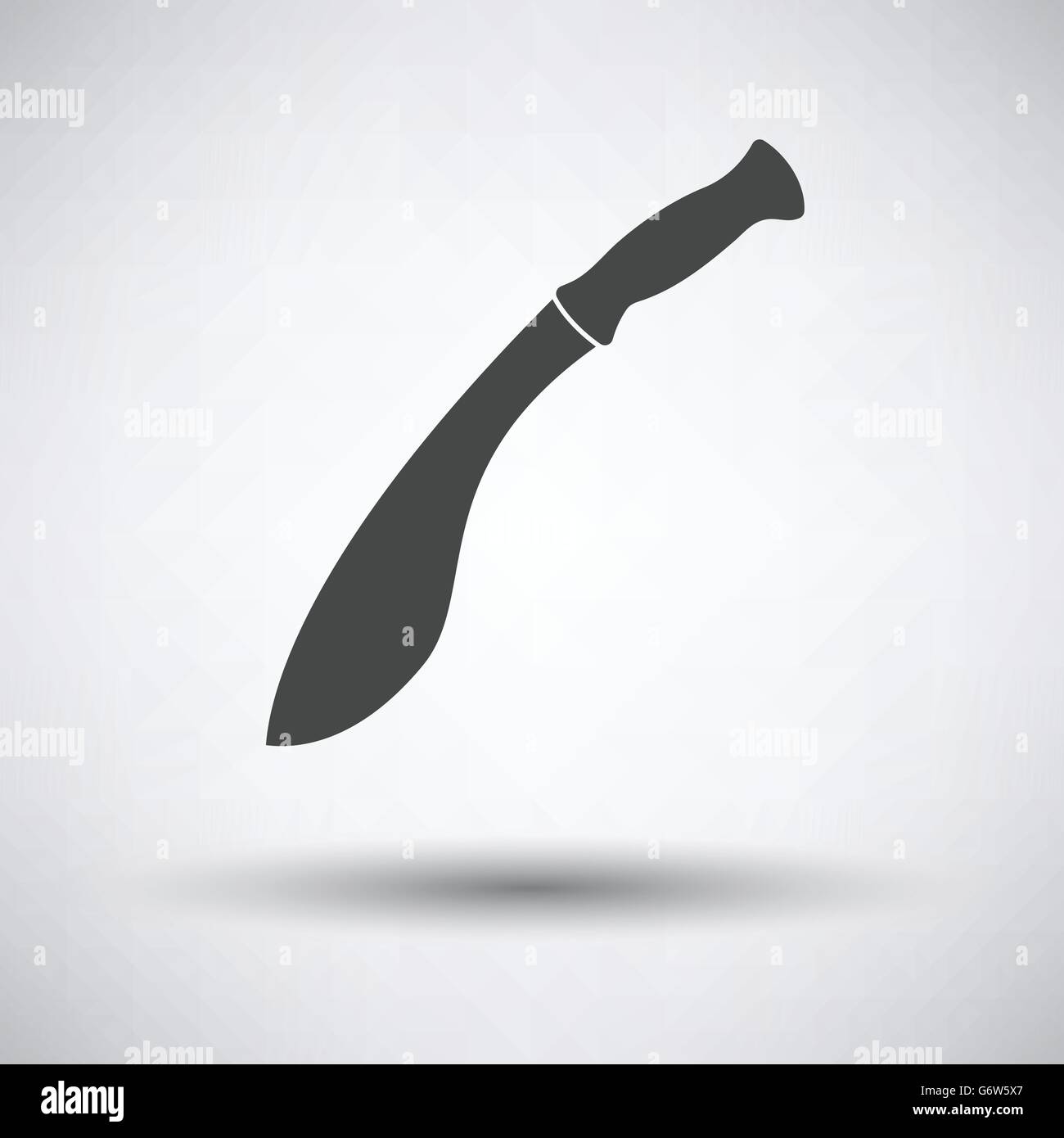 Machete icon on gray background, round shadow. Vector illustration ...