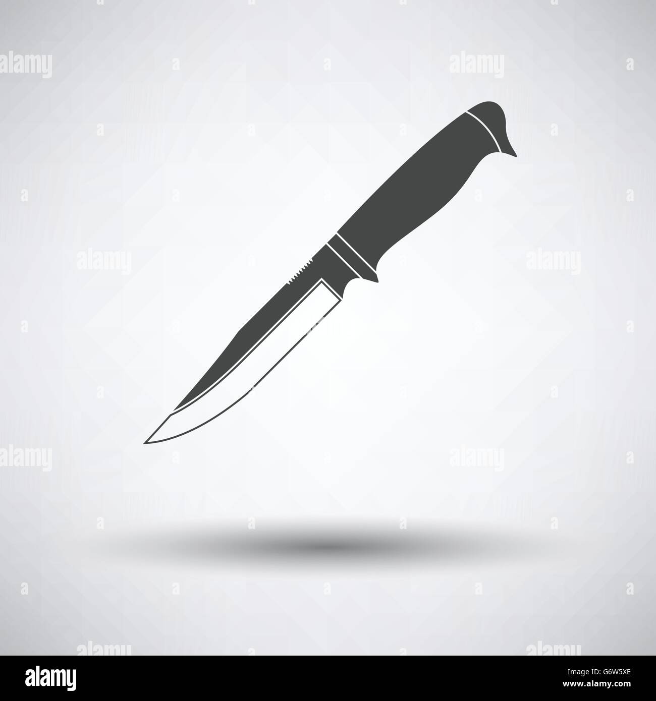 Knife icon on gray background, round shadow. Vector illustration Stock ...
