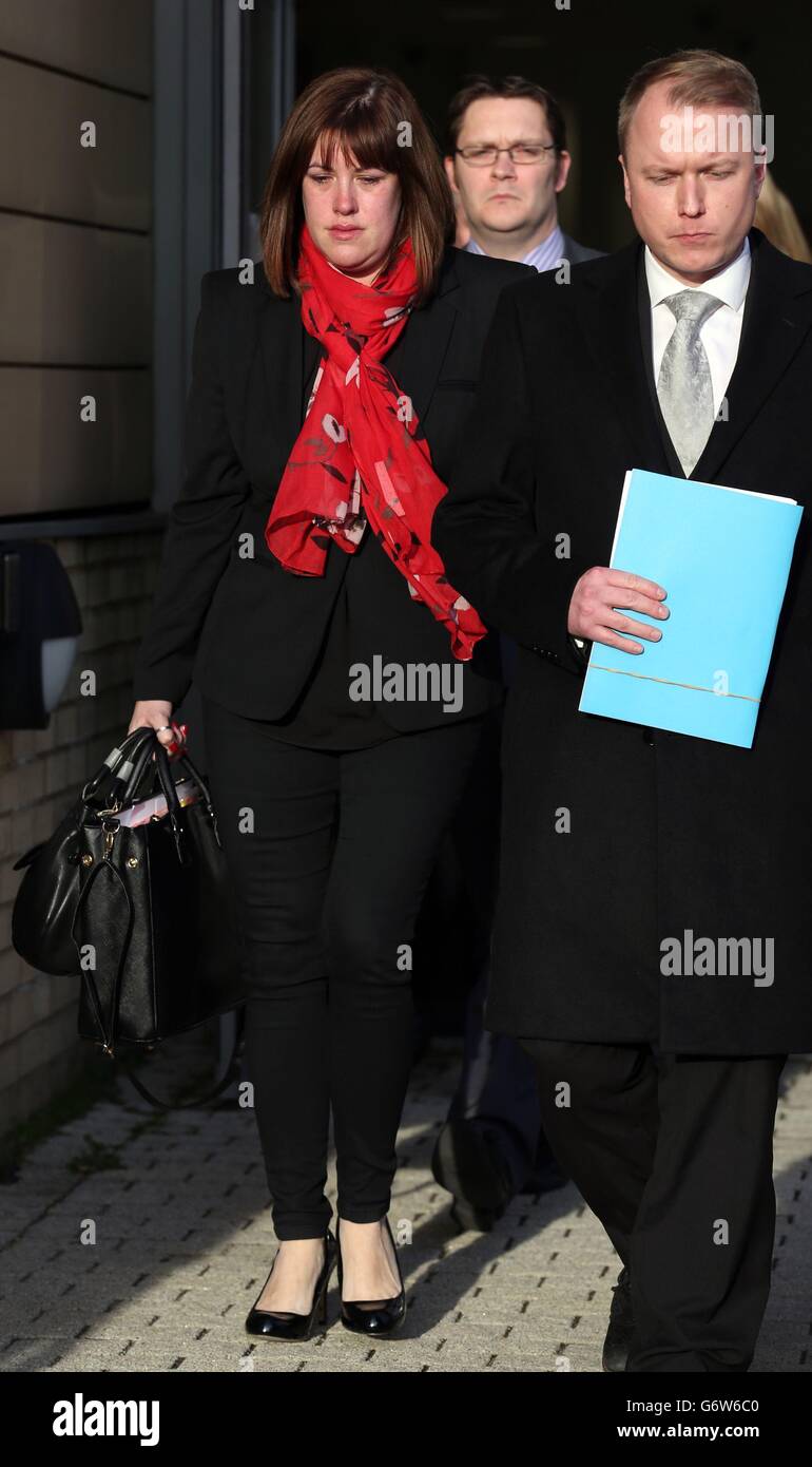 Karen Keeling (left), the mother of Elouise Keeling, 14, leaving ...