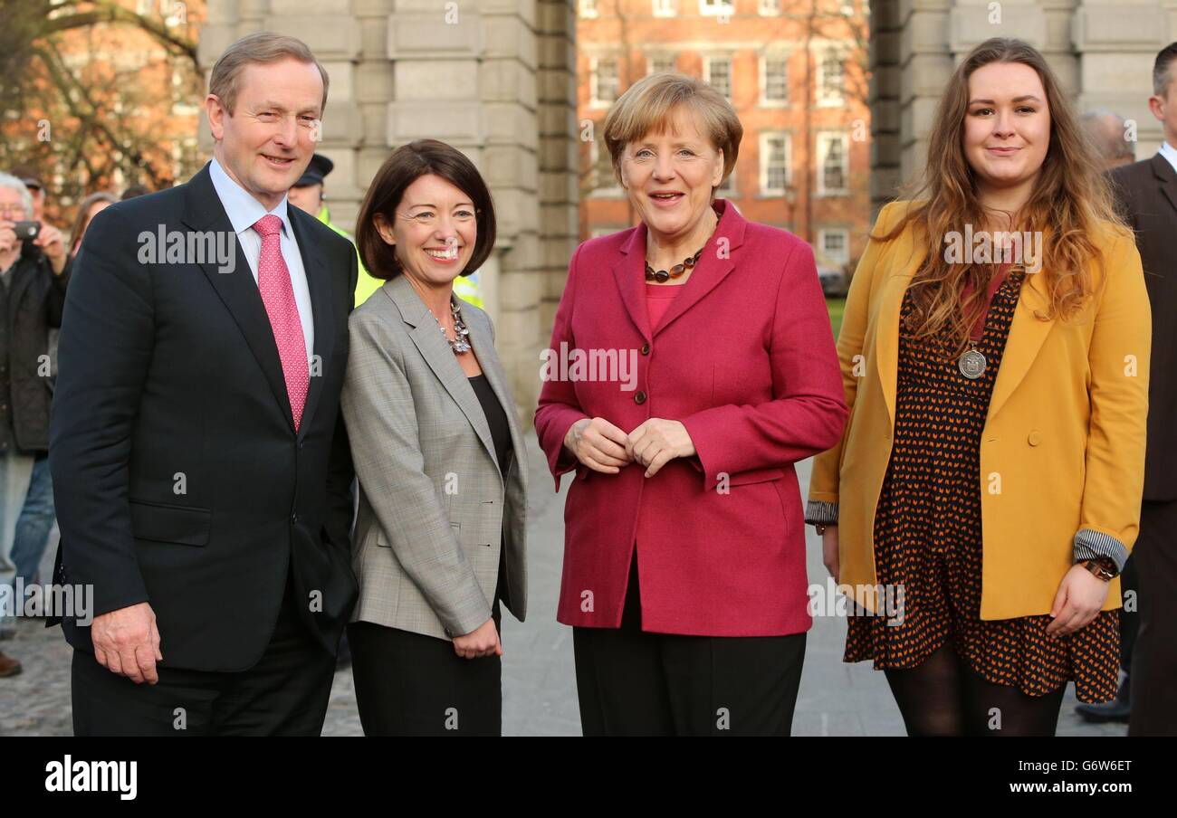 Taoiseach enda kenny deputy president professor linda hogan hi-res ...