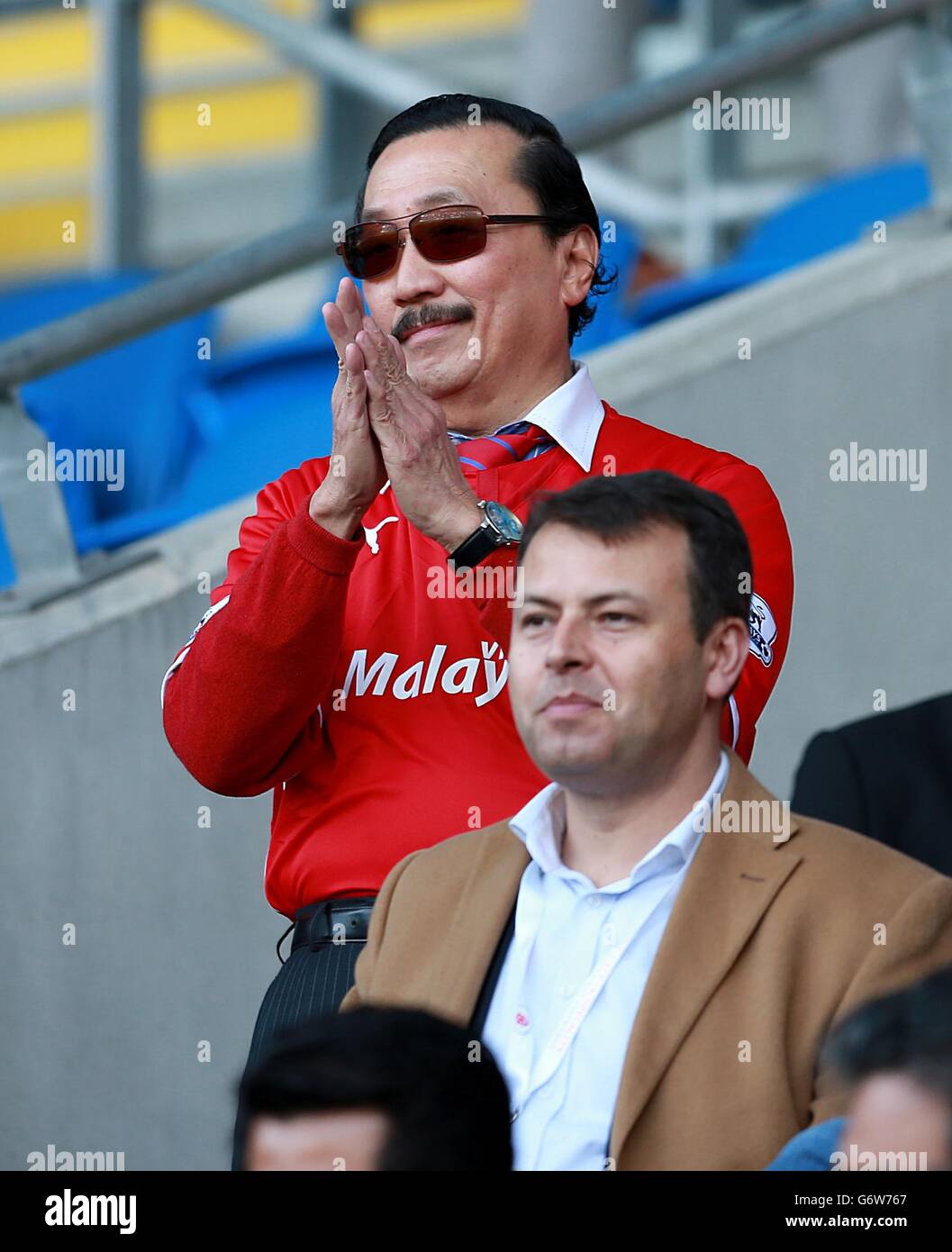Cardiff City owner Vincent Tan in the stands prior to kick-off Stock ...