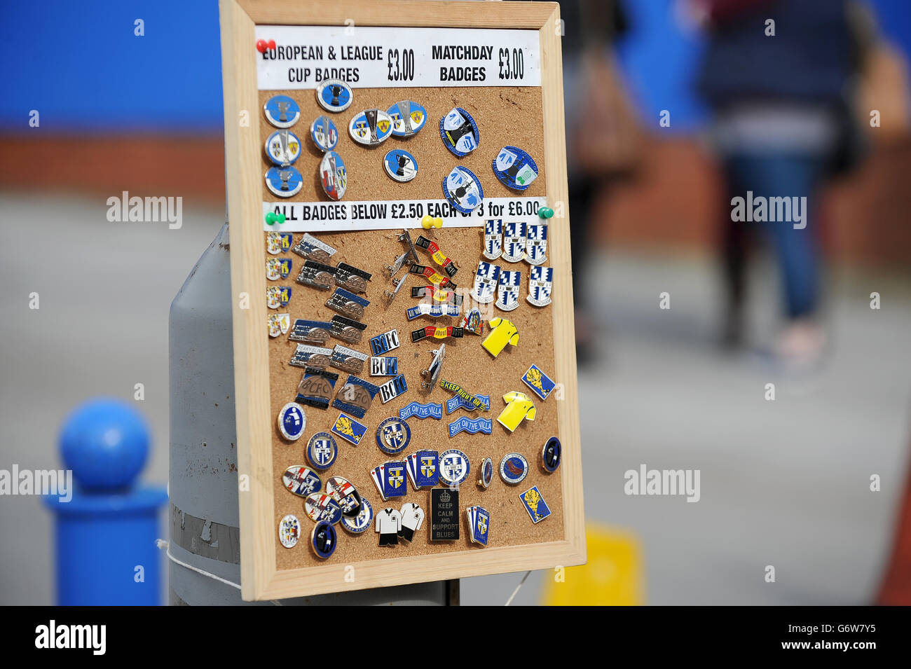 A Birmingham City merchandise stand outside St Andrews Stock Photo - Alamy