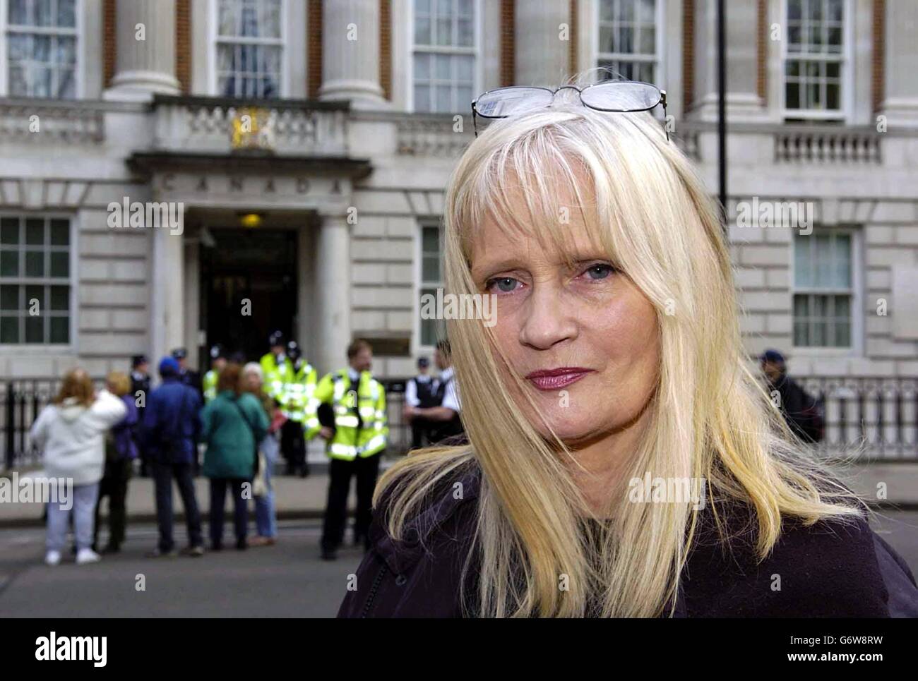 Former supermodel celia hammond lends her support to a demonstration hi ...