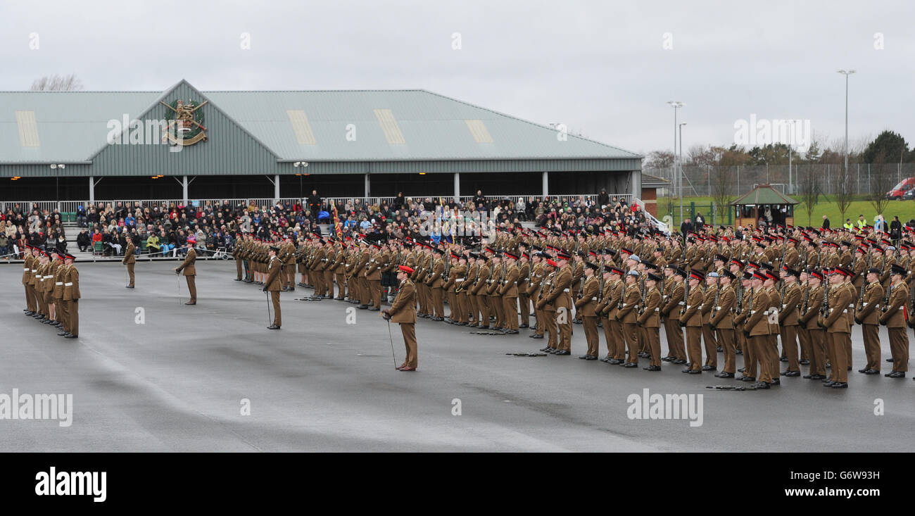 Junior soldiers march on the parade square during their graduation ...