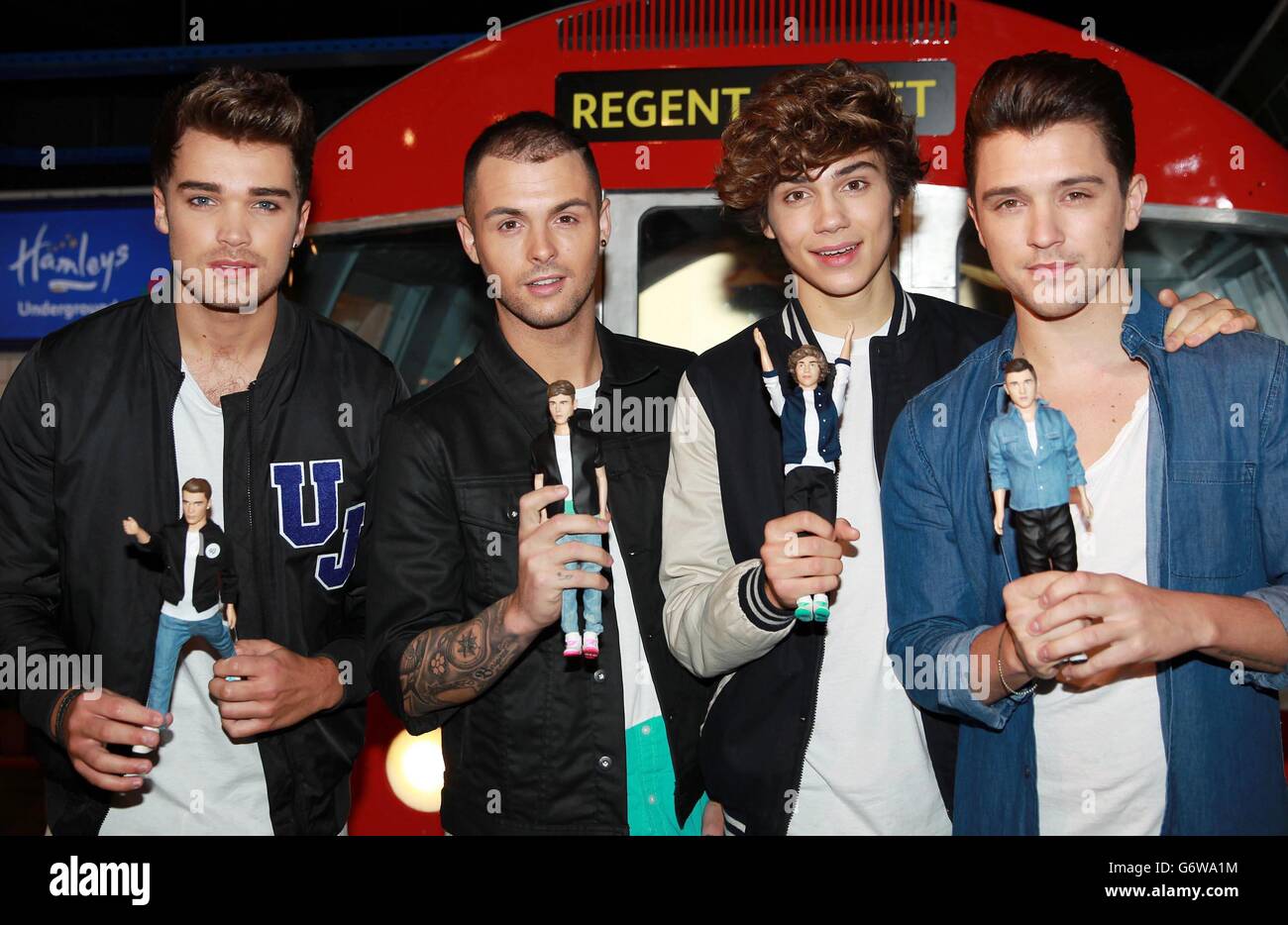 Boy band Union J (left to right) Josh Cuthbert, Jaymi Hensley, George ...