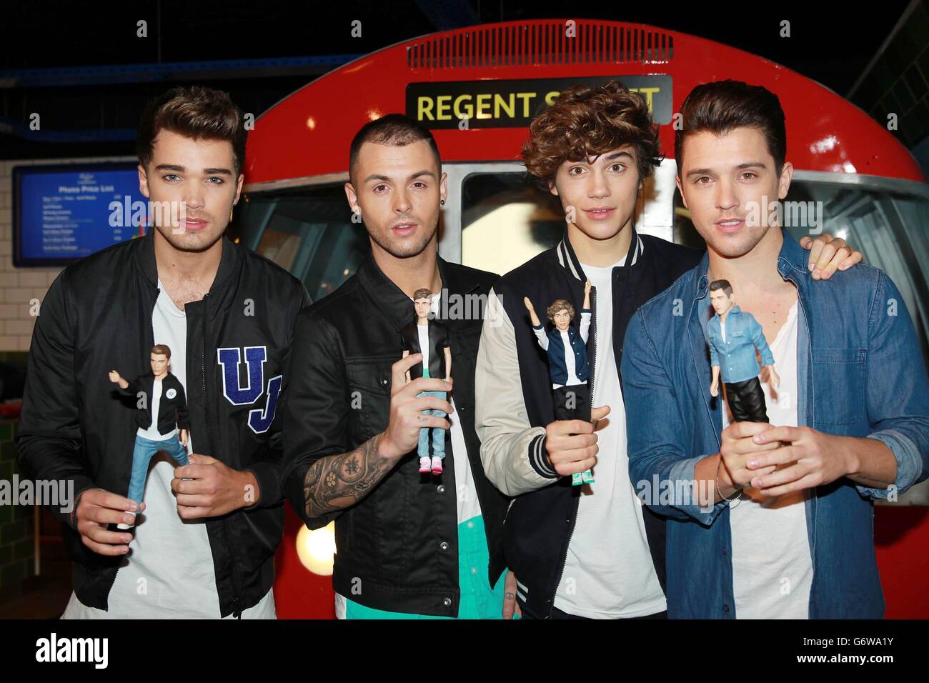 Boy band Union J (left to right) Josh Cuthbert, Jaymi Hensley, George ...