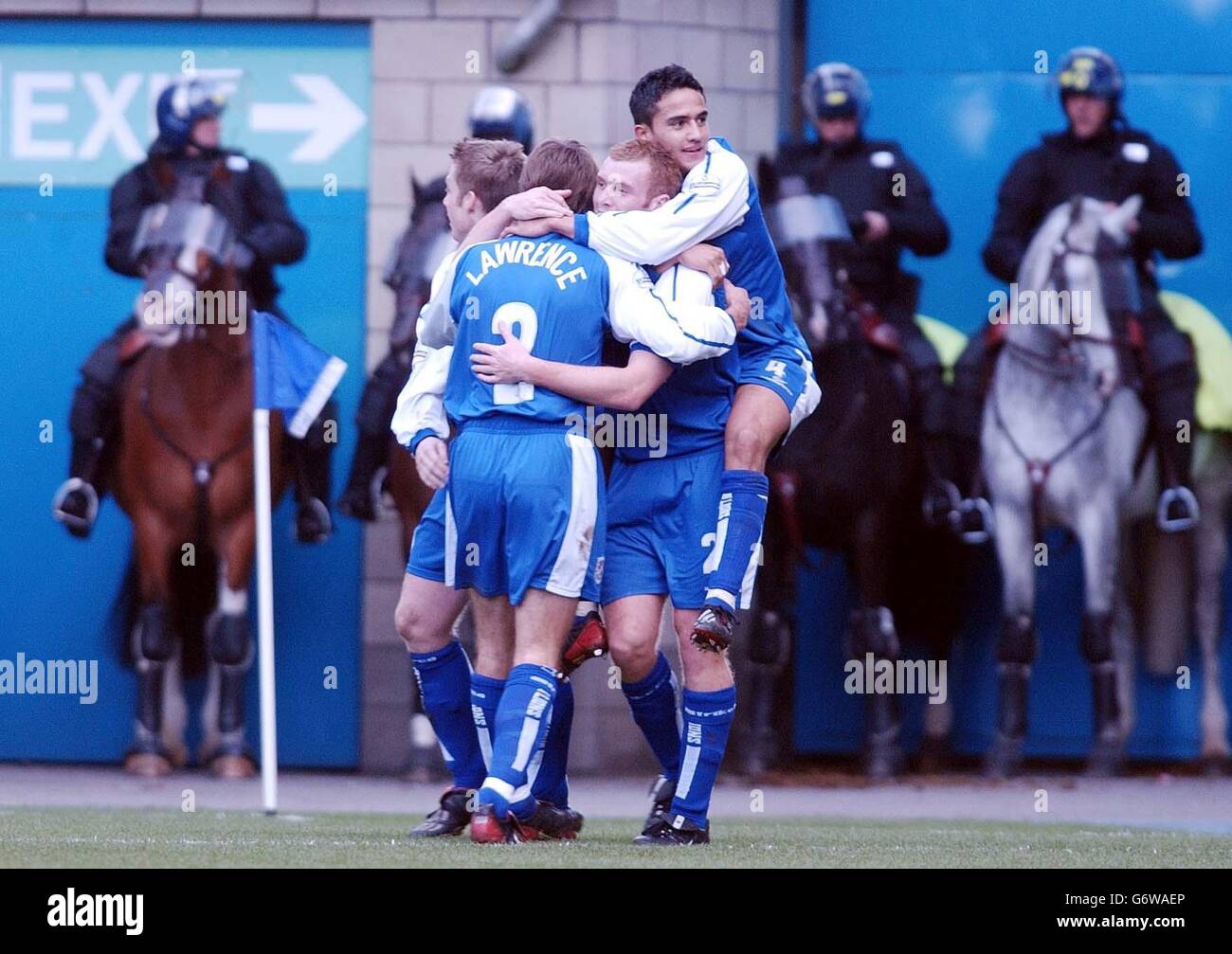 Sport football celebrating police animals horses nick chadwick hi-res ...