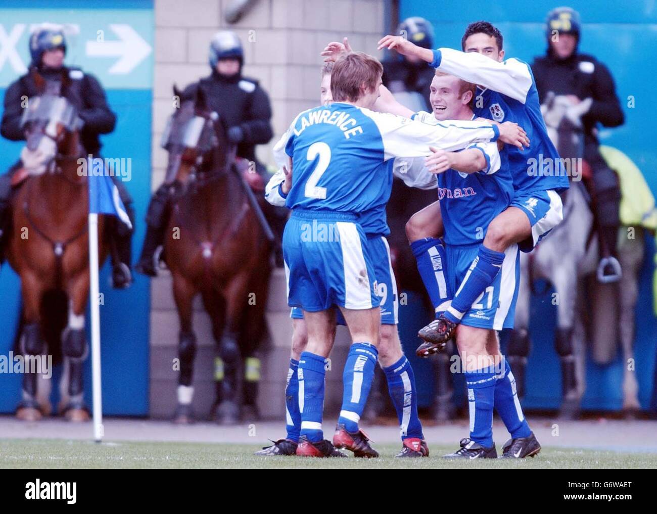 Sport football celebrating police animals horses nick chadwick hi-res ...