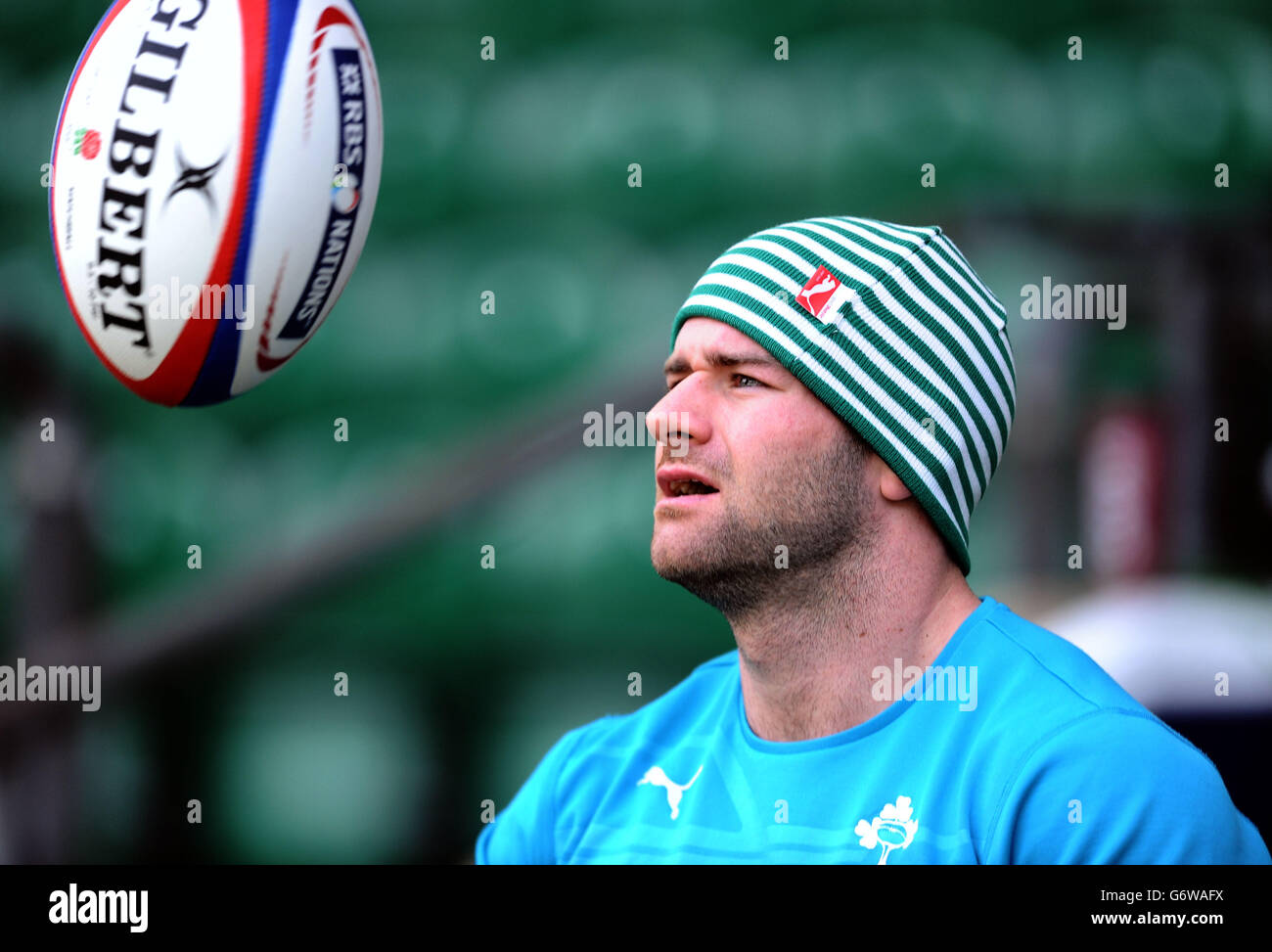 Ireland's Fergus McFadden during the captains run at Twickenham Stadium ...