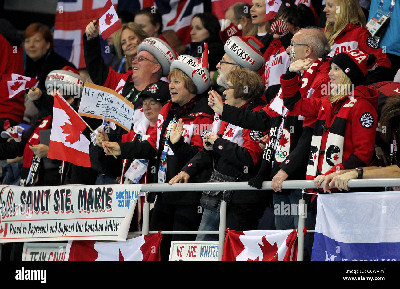 Canada fans watch the gold medal match against great britain hi-res ...