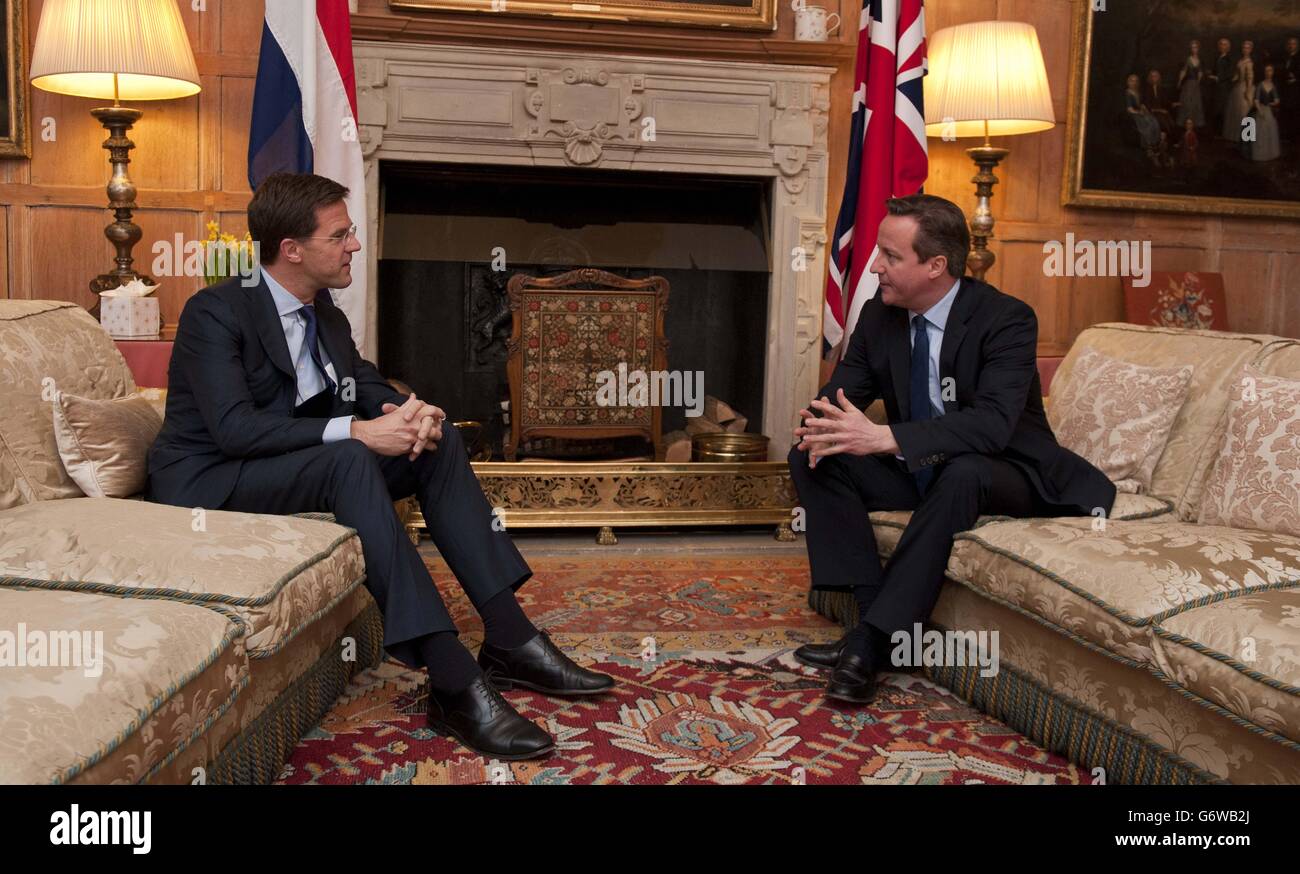 Cameron meets Rutte at Chequers Stock Photo - Alamy